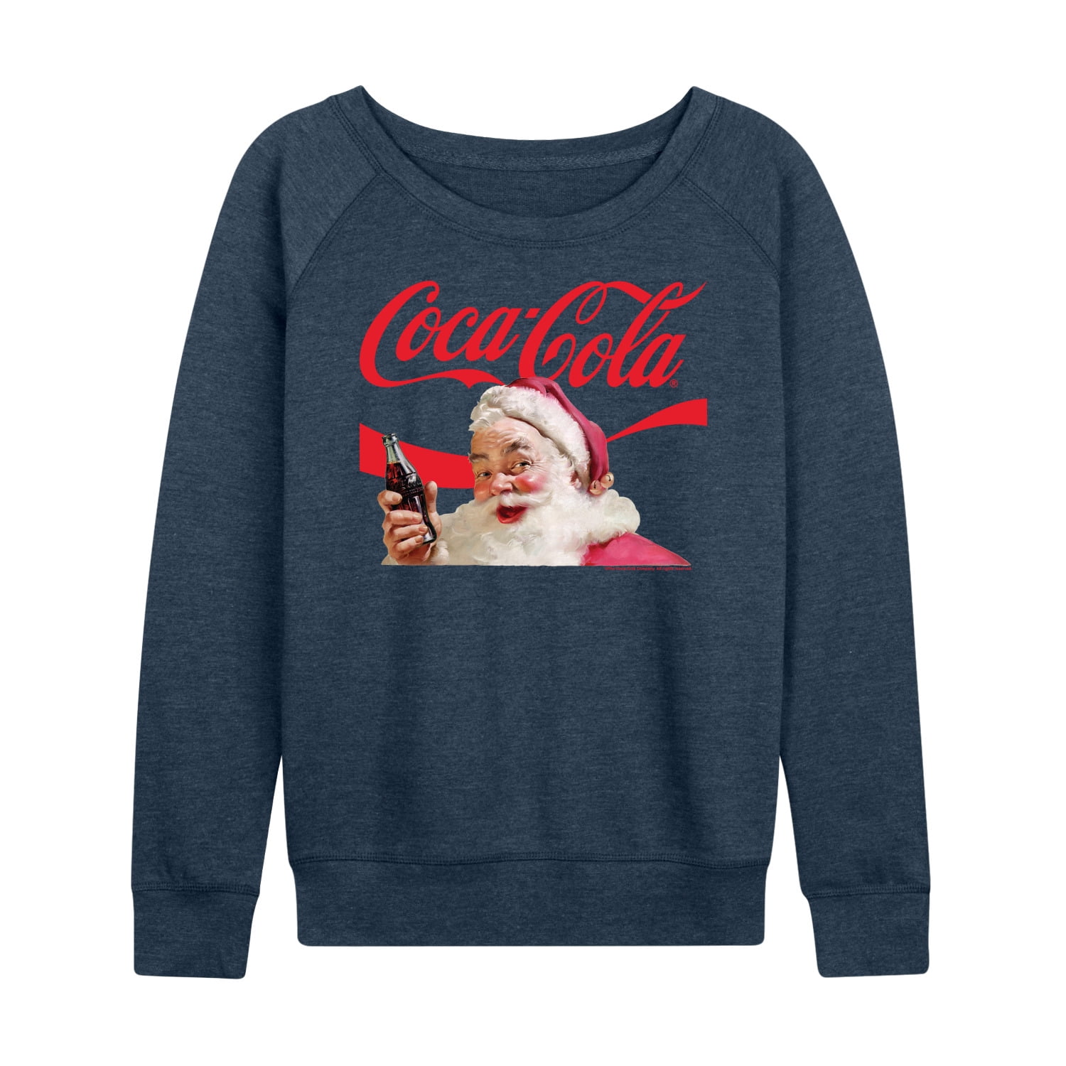 Coca-Cola - Santa Closeup Coca Cola Logo - Women's Lightweight French ...
