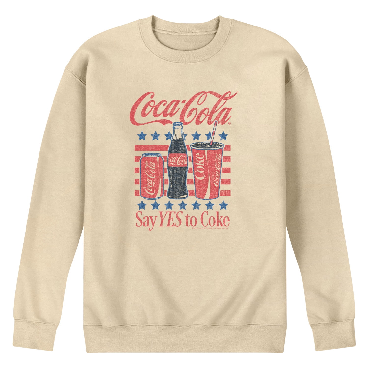 Coca-Cola - Say Yes To Coke - Men's Crew Fleece Sweatshirt - Walmart.com