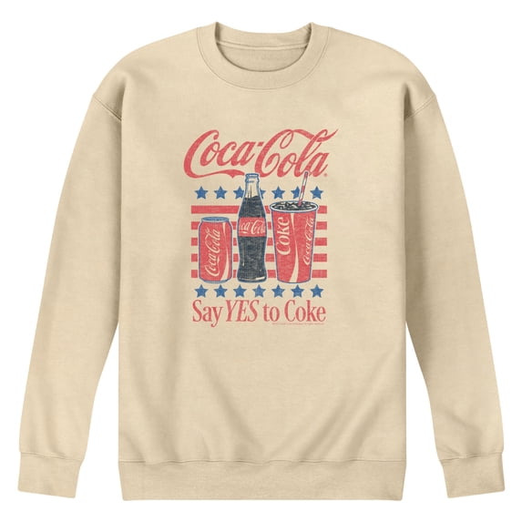 Coca-Cola - Say Yes To Coke - Men's Crew Fleece Sweatshirt - Walmart.com