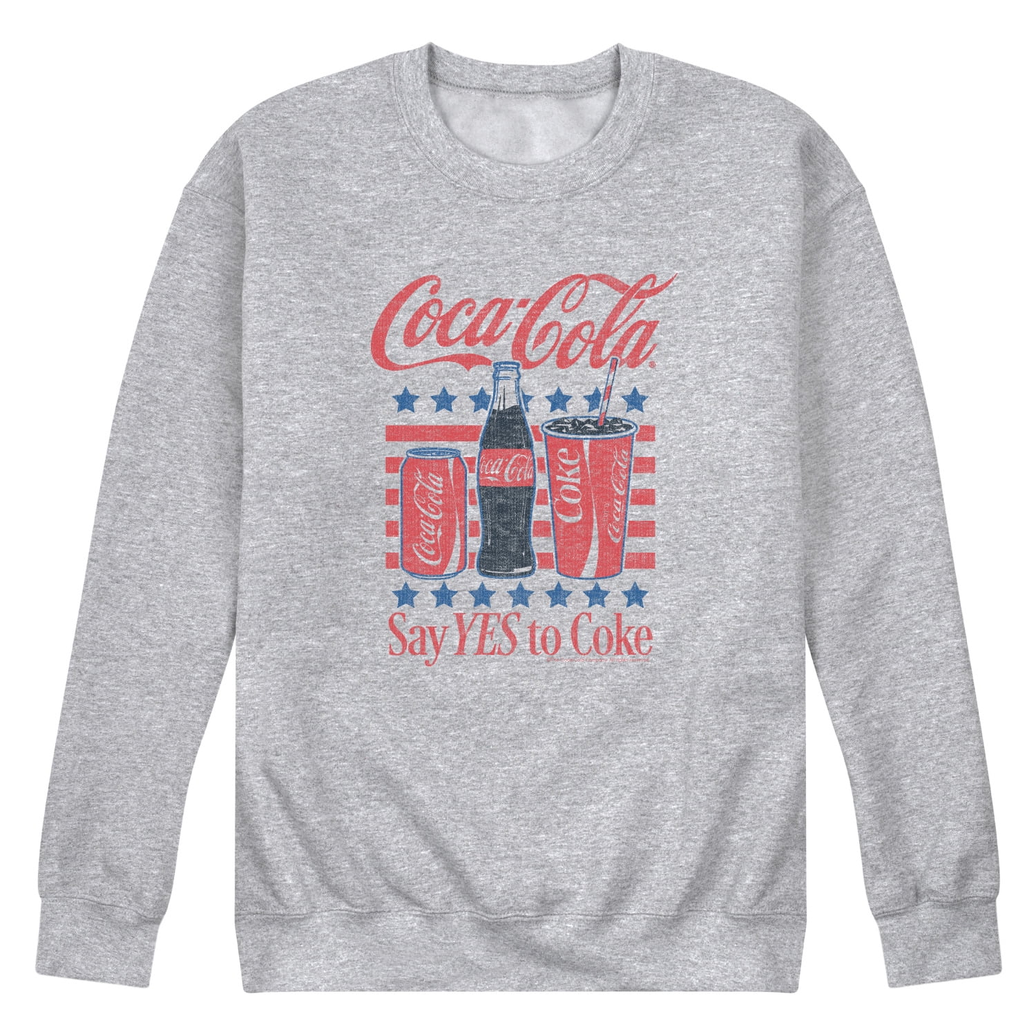 Coca-Cola - Say Yes To Coke - Men's Crew Fleece Sweatshirt - Walmart.com