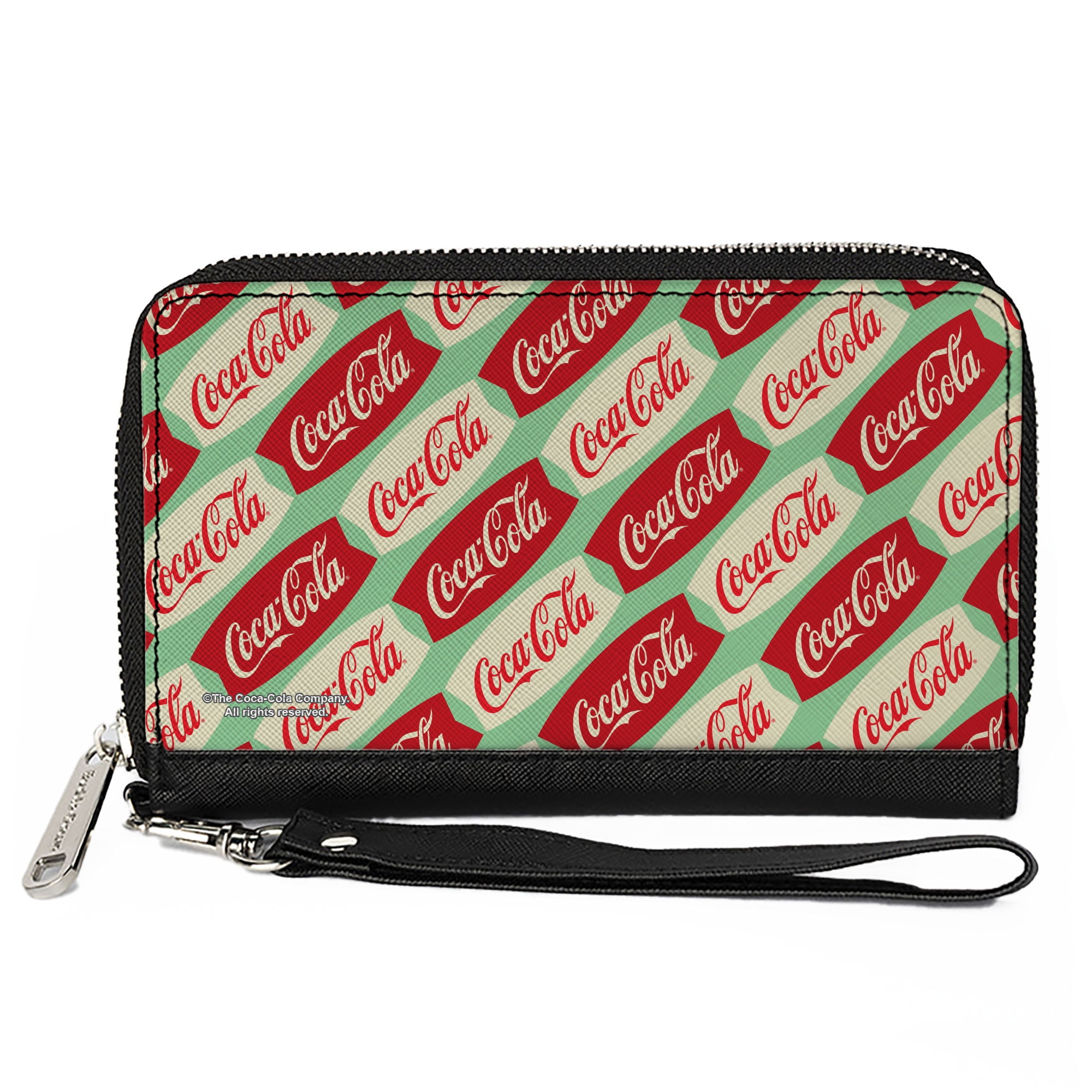 Coca-Cola 896390 Script Marquee Logo PU Leather Zip Around Wallet ...