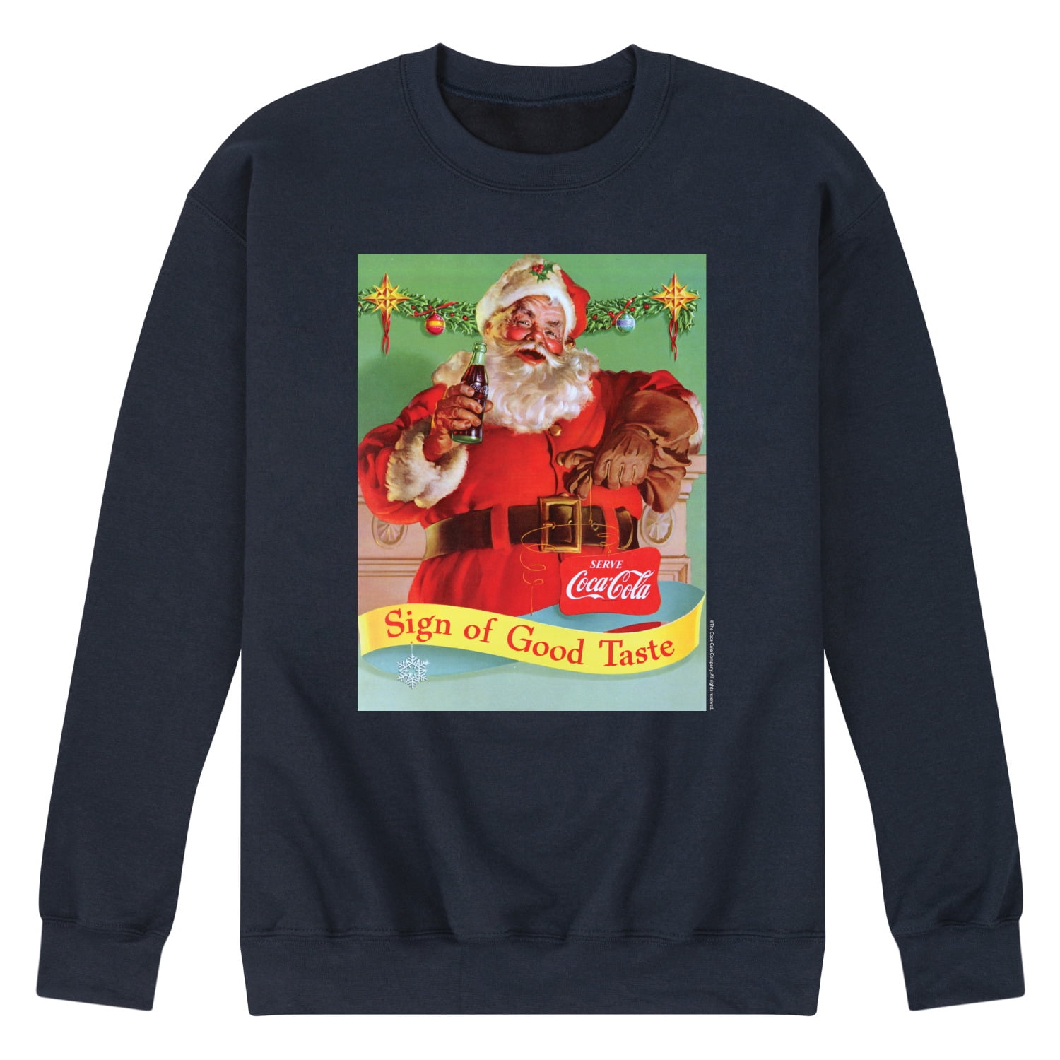 Coca-Cola - Sip Of Good Taste Vintage Coca Cola Santa - Men's Crew Neck ...