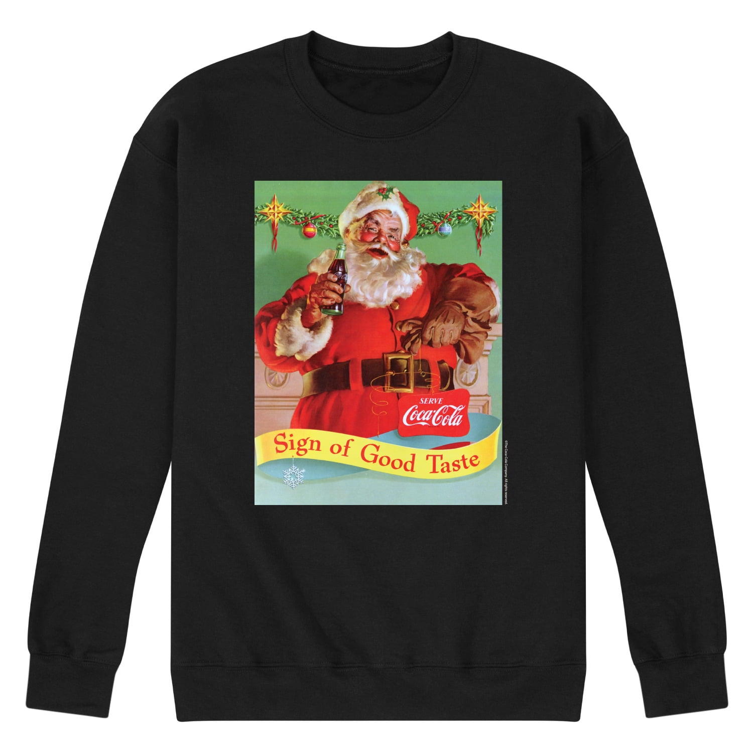 Coca-Cola - Sip Of Good Taste Vintage Coca Cola Santa - Men's Crew Neck ...