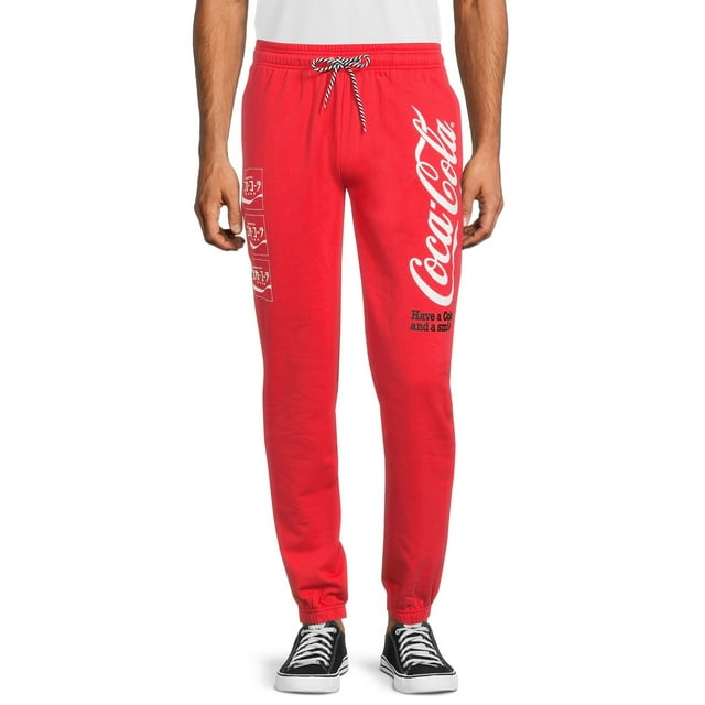 Coca-Cola Sleep Pants Elastic Waistband Pockets Super Soft Solid Print ...
