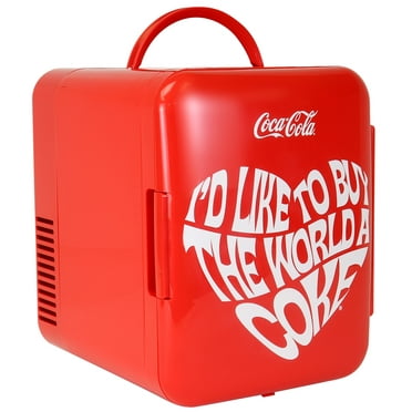 Coca-Cola 4L Mini Fridge, Portable Travel Cooler with 12V & AC Cords ...
