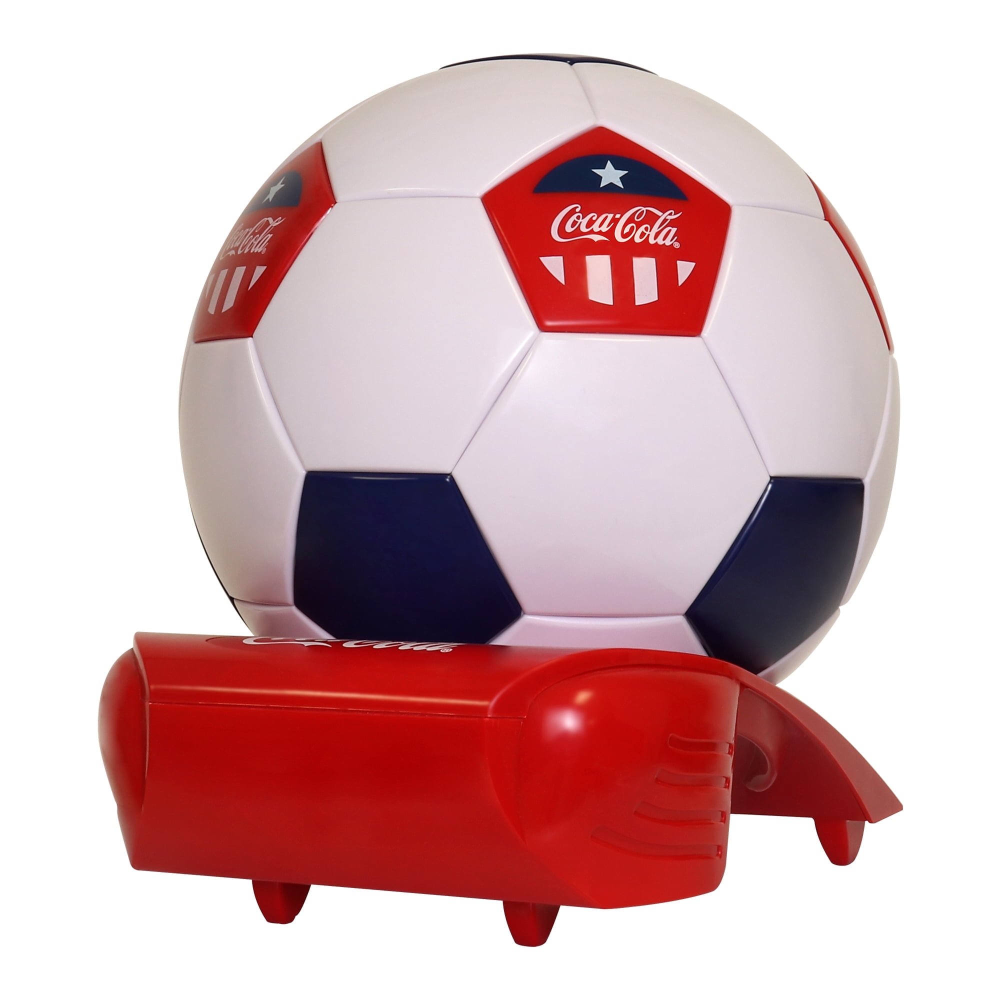 Coca-Cola Soccer Ball Mini Fridge, 5 Can Beverage Cooler White Red ...