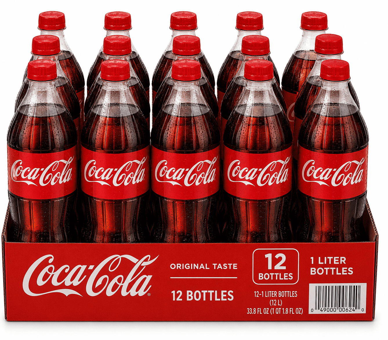 Coca-Cola Soda, 1 Liter Plastic Bottles, 12 Pack Carbonated Soft Drink ...