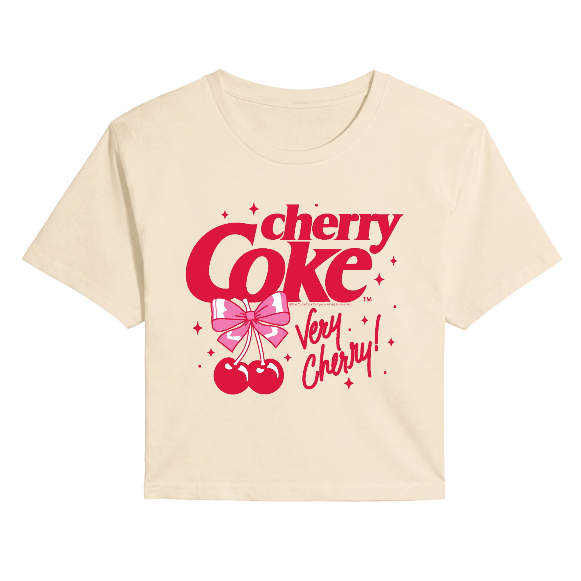 Coca-Cola - Very Cherry - Juniors Cropped Graphic T-Shirt - Walmart.com