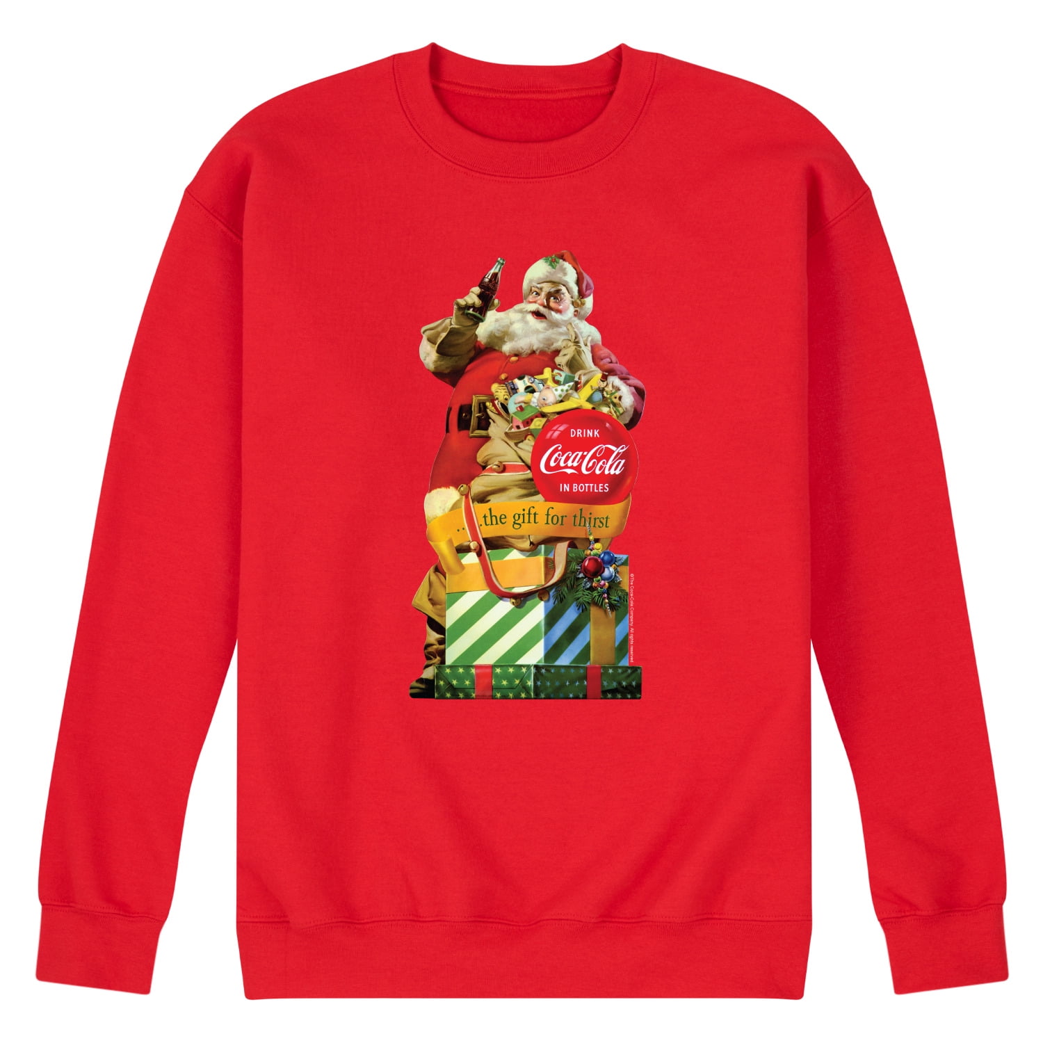 Coca-Cola - Vintage Santa Gift for Thirst - Men's Long Sleeve Crew ...