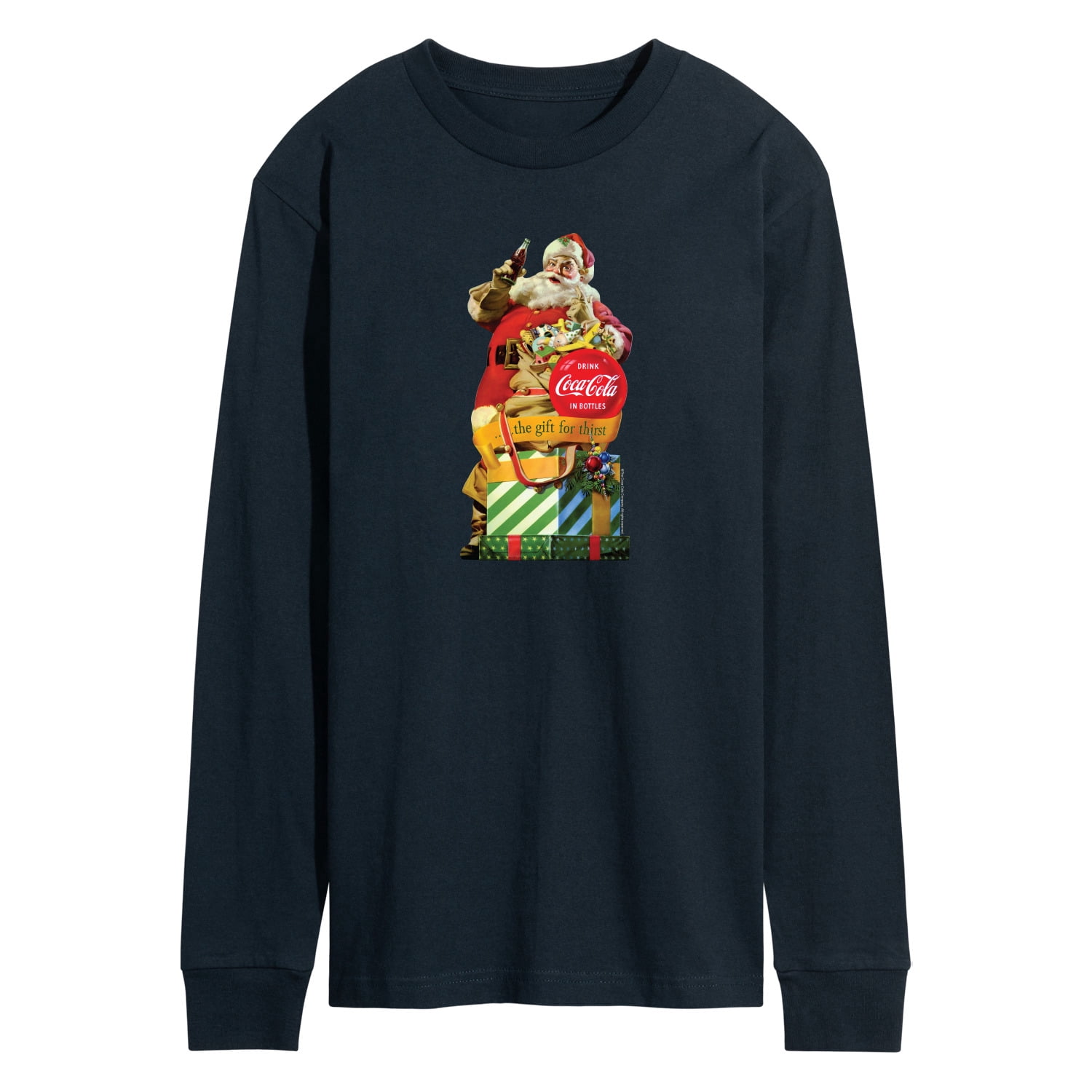 Coca-Cola - Vintage Santa Gift for Thirst - Men's Long Sleeve Graphic T ...