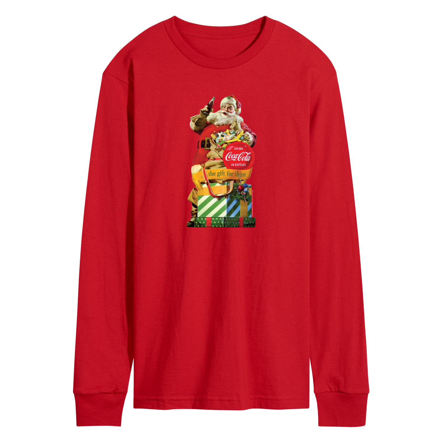 Coca-Cola - Vintage Santa Gift for Thirst - Men's Long Sleeve Graphic T ...