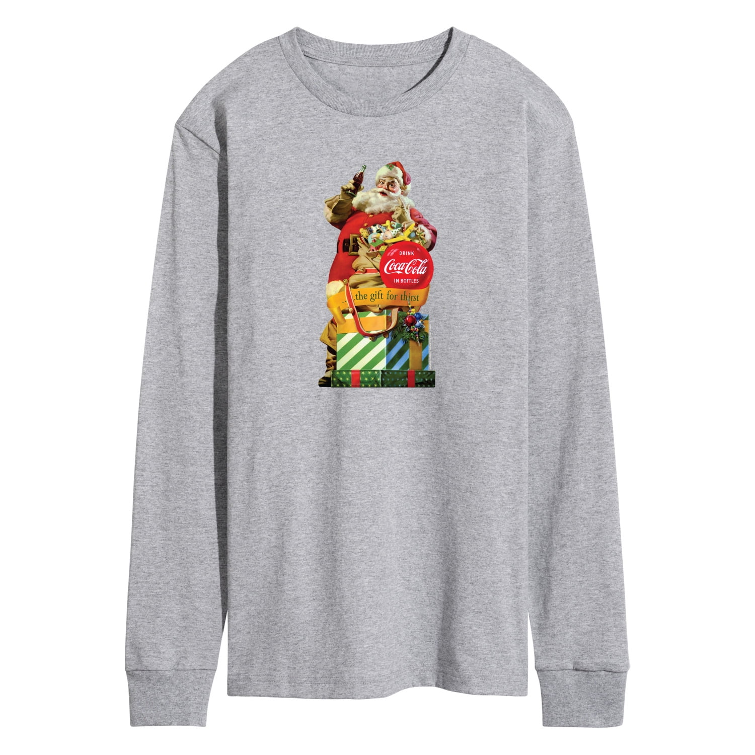 Coca-Cola - Vintage Santa Gift for Thirst - Men's Long Sleeve Graphic T ...