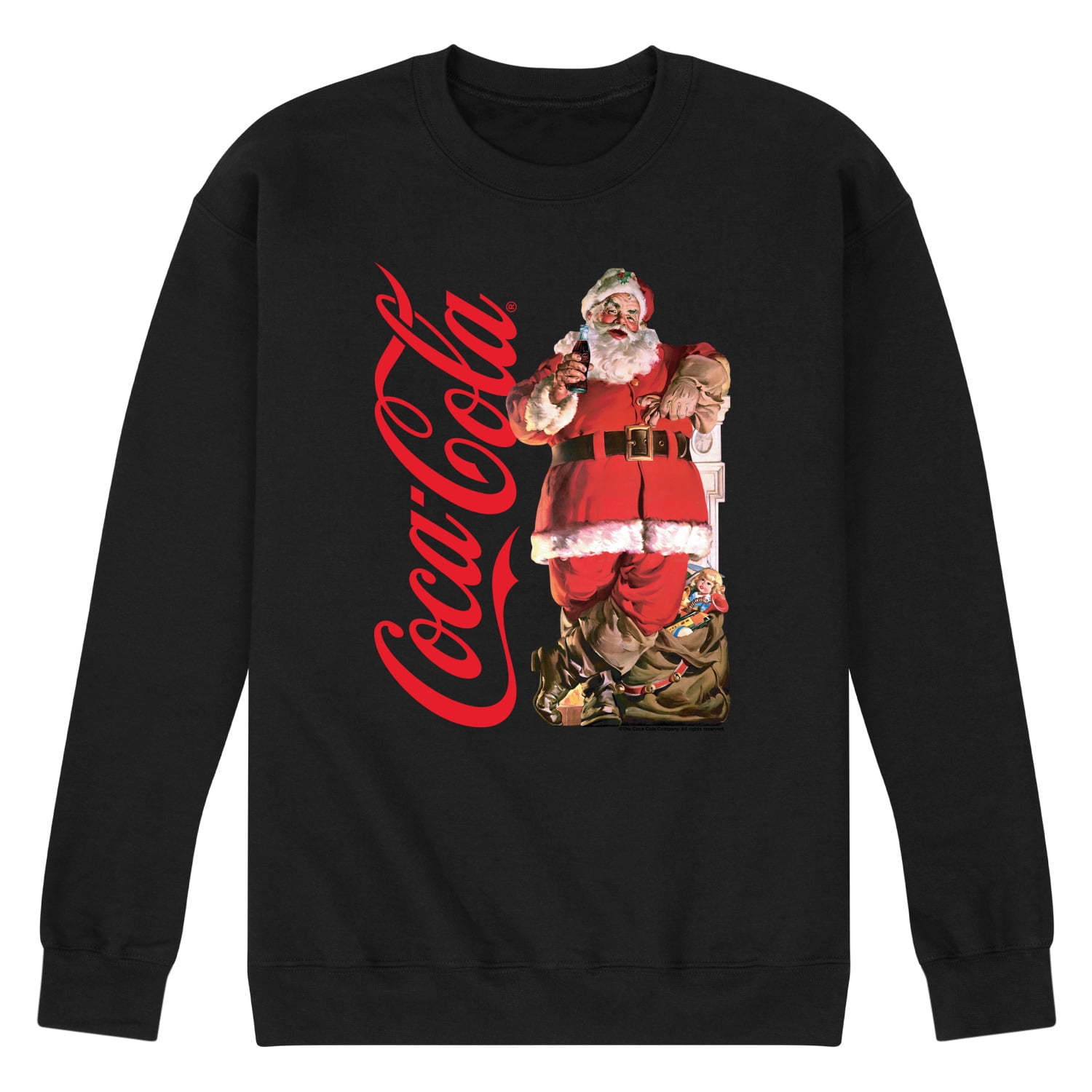 Coca-Cola - Vintage Santa With Presents - Men's Crew Neck Fleece ...