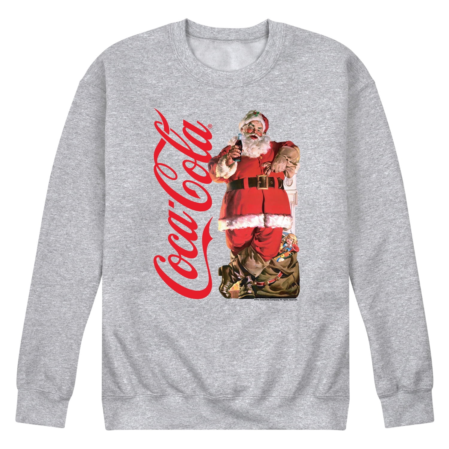 Coca-Cola - Vintage Santa with Presents - Men's Long Sleeve Crew Fleece ...