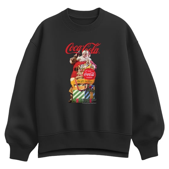 Coca-Cola - Vintage Xmas Gifts - Women's Oversized Fleece Crew ...