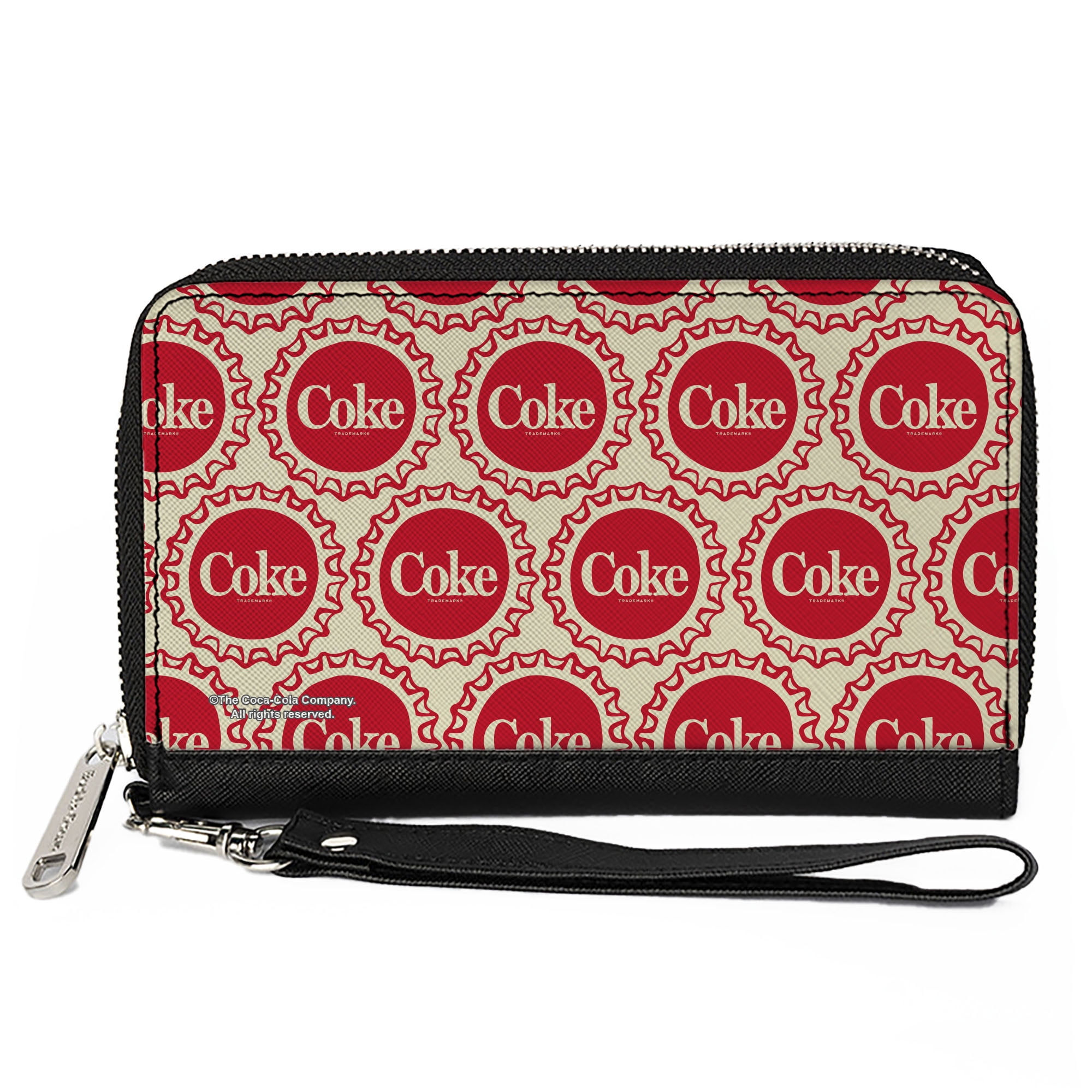 Coca-Cola Wallet, Zip Around, Coca Cola Coke Bottle Caps Collage White ...