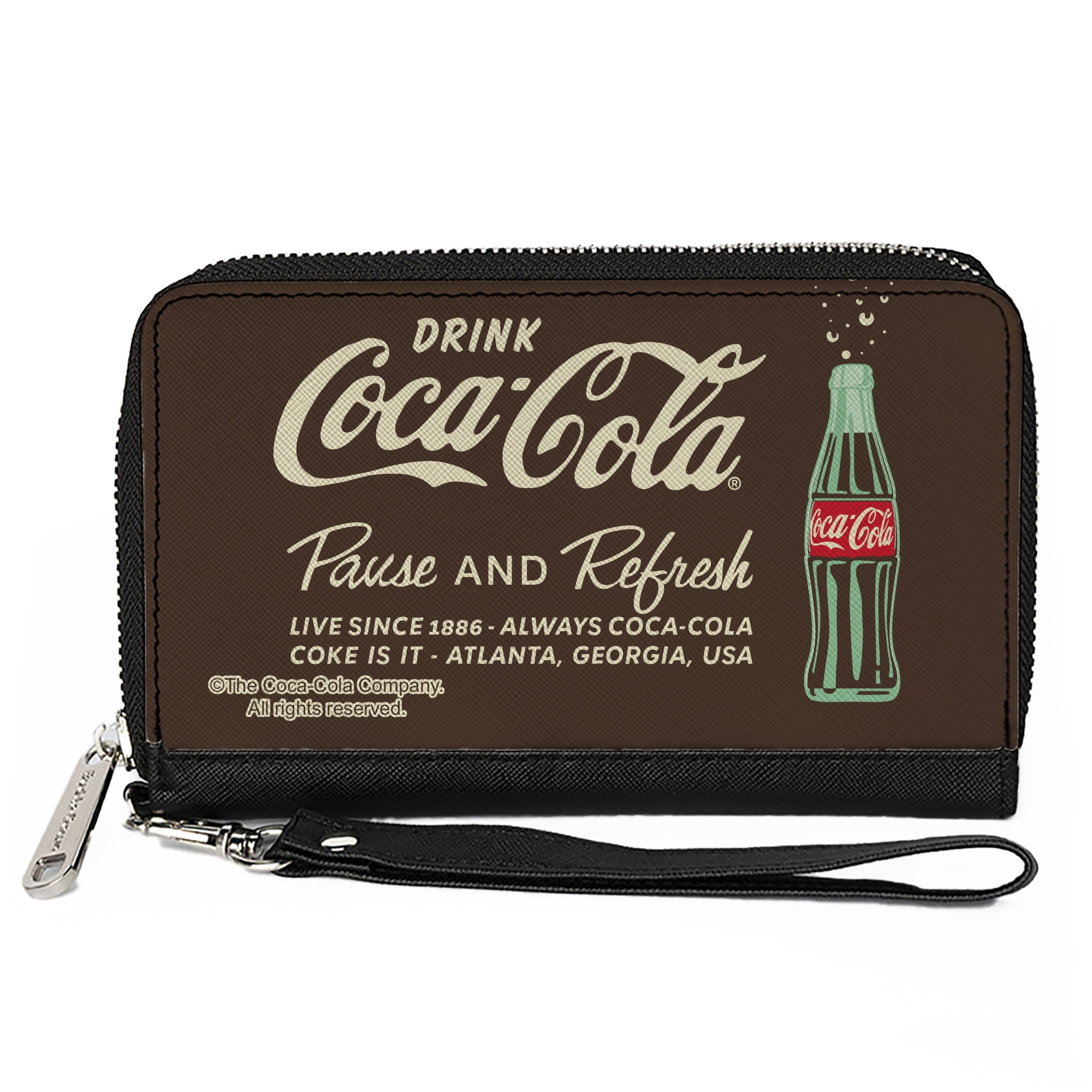 Coca-Cola Wallet, Zip Around, Drink Coca Cola Pause and Refresh Bottle ...