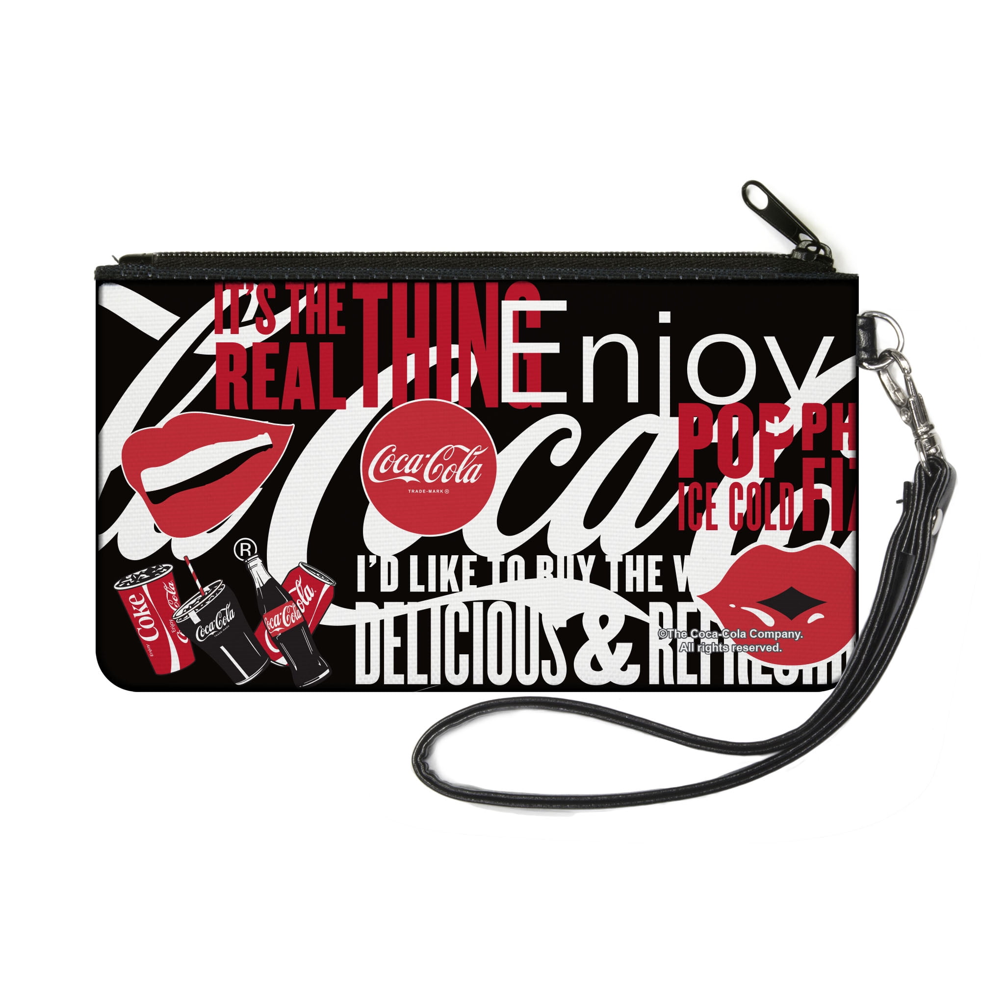 Coca-Cola Wallet, Zip Pouch, Coca Cola Its The Real Thing Collage Black ...