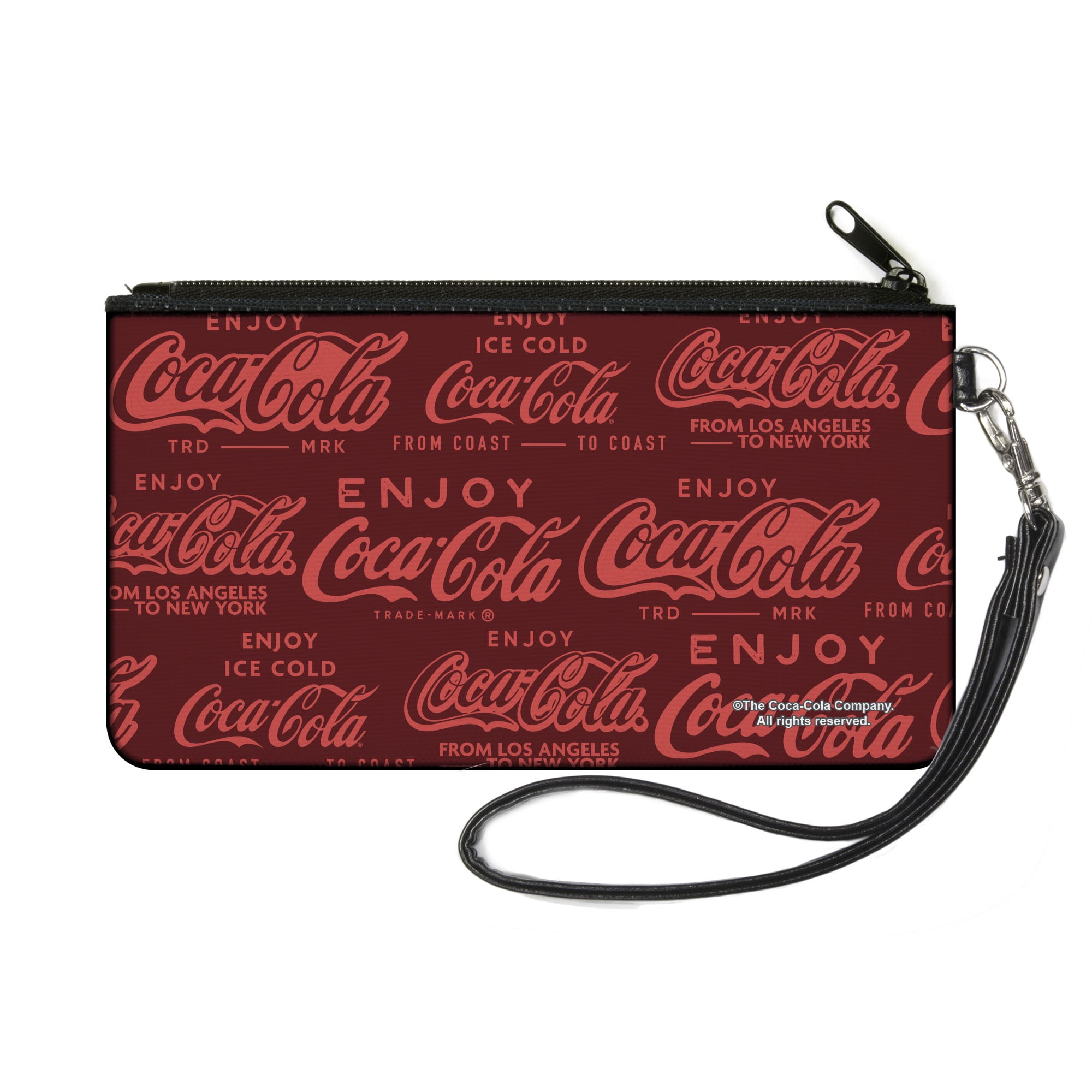 Coca-Cola Wallet, Zip Pouch, Enjoy Coca Cola Logos Brown Red, Canvas ...