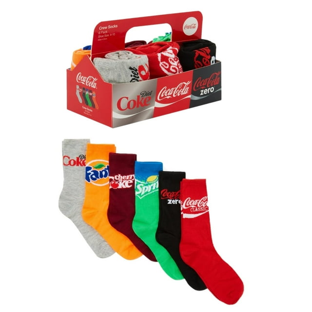Coca-Cola Women's Crew Socks, Giftable, 6-Pack, Size 4-10 - Walmart.com