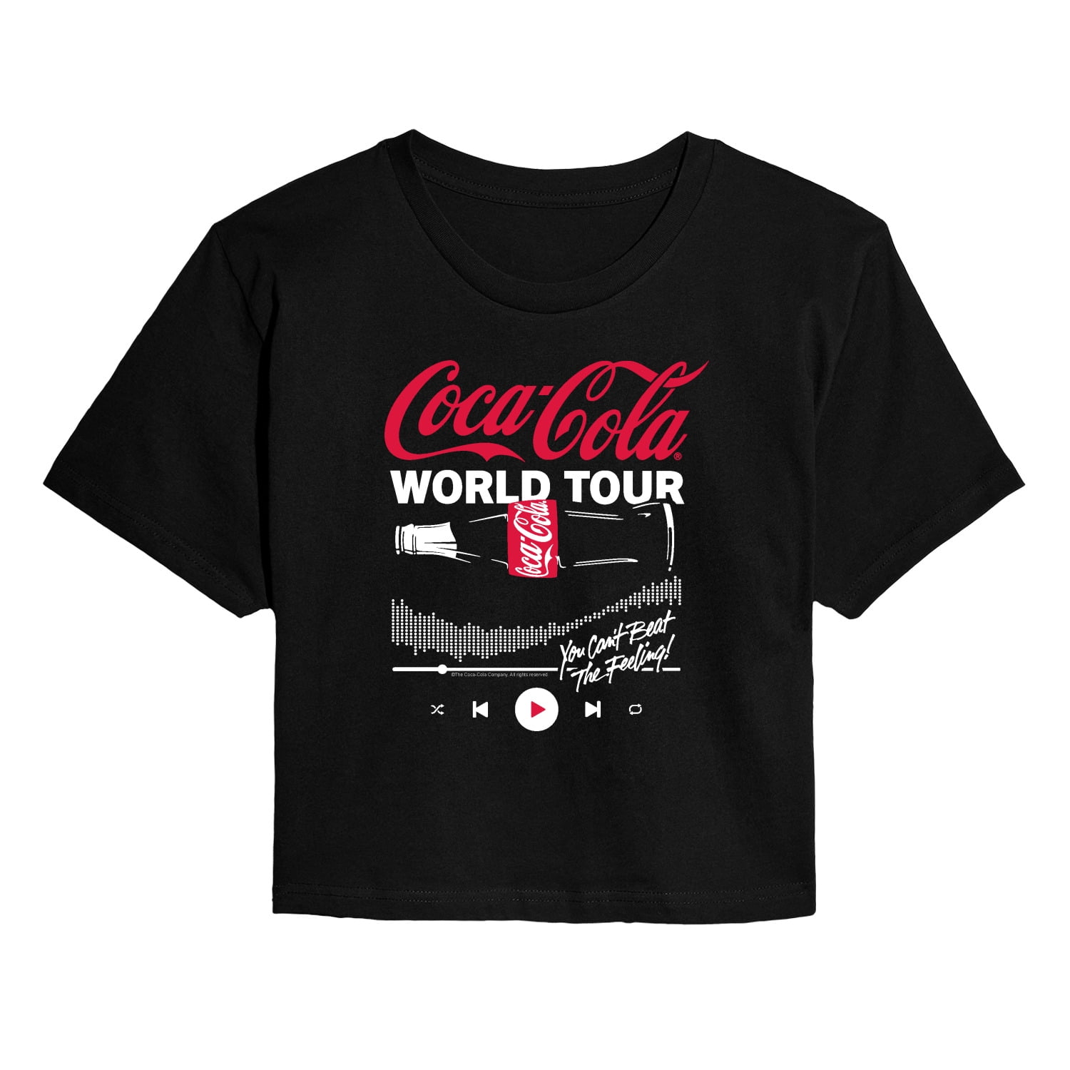 Coca-Cola- World Tour Bottle - Juniors Cropped Graphic T-Shirt ...