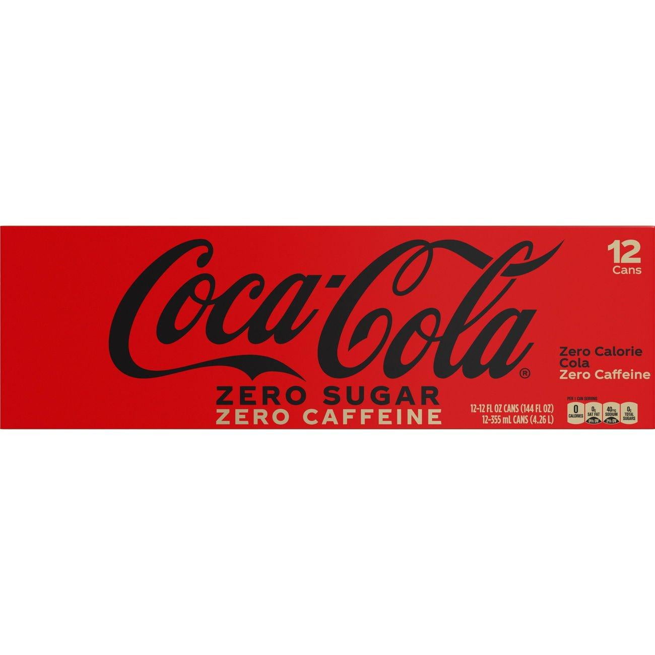 Coca-Cola Zero Calorie Caffeine Free Coke 12 oz Cans - 12 oz - Walmart.com