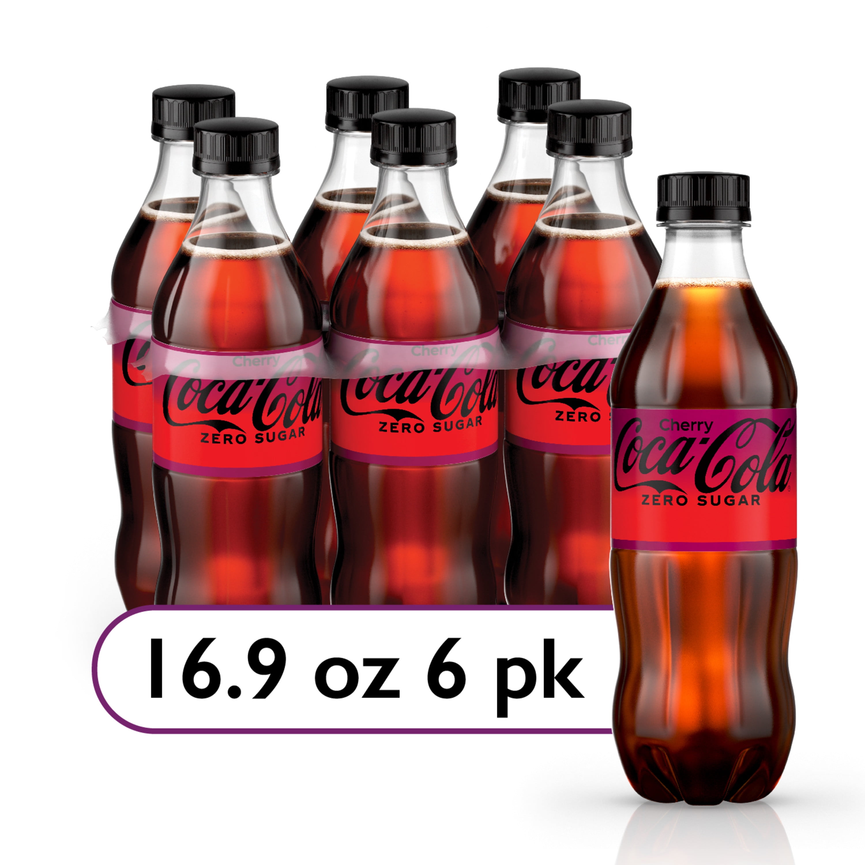 Coca-Cola Zero Sugar Cherry Diet Soda Soft Drink, 16.9 fl oz, 6 Pack ...