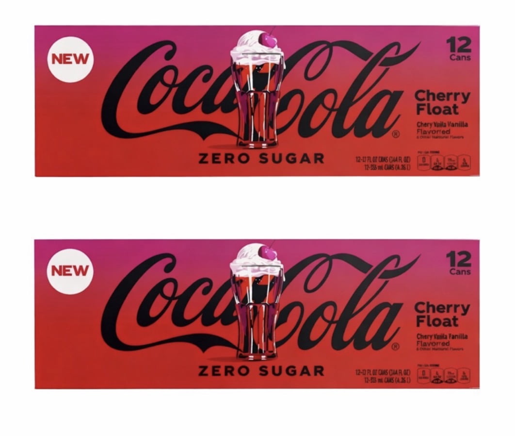 Coca-Cola Zero Sugar Cherry Float Soda Pop Fridge Pack Cans, 12 fl oz ...