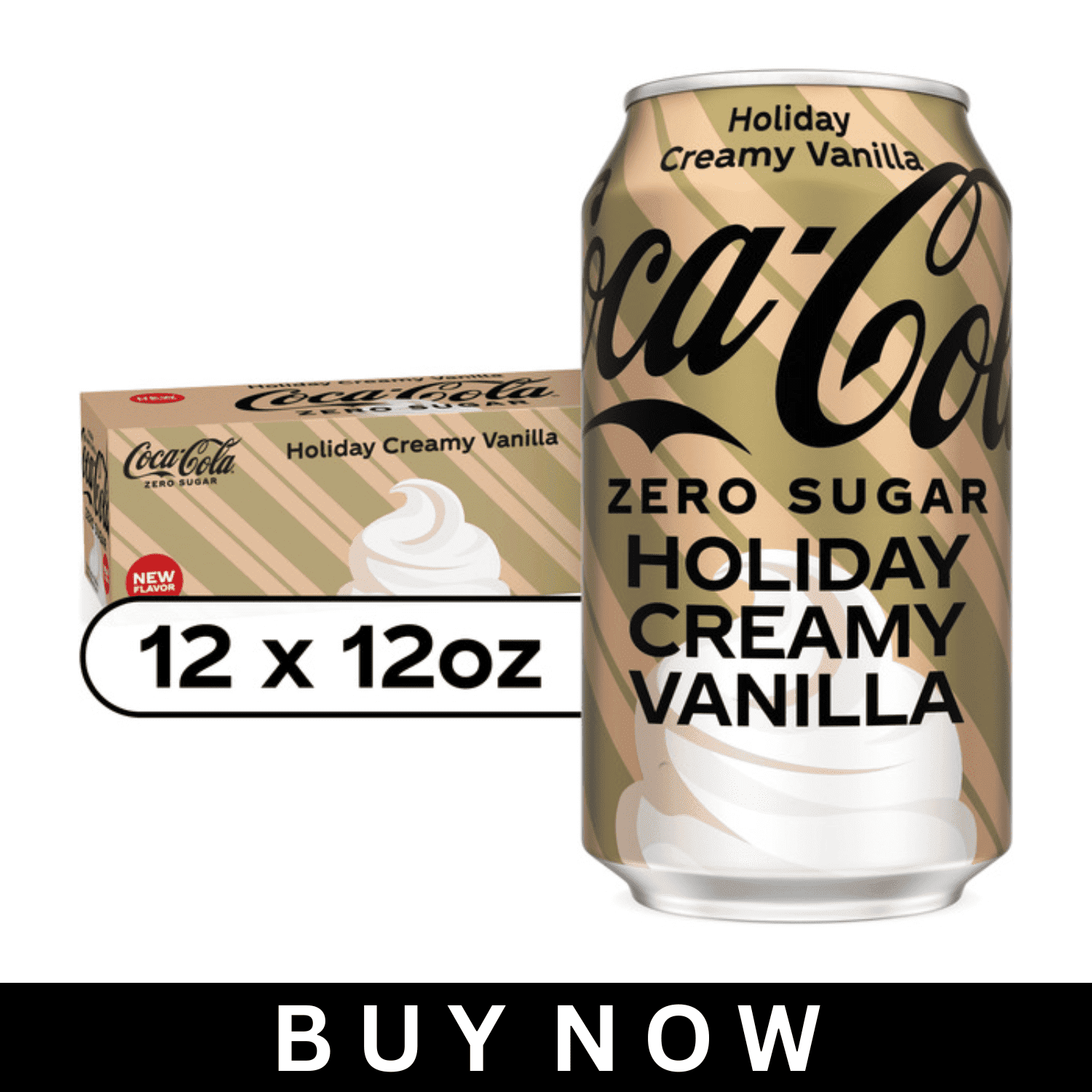 Coca-Cola Zero Sugar Holiday Creamy Vanilla Soda – 12 Pack, 12 fl oz ...