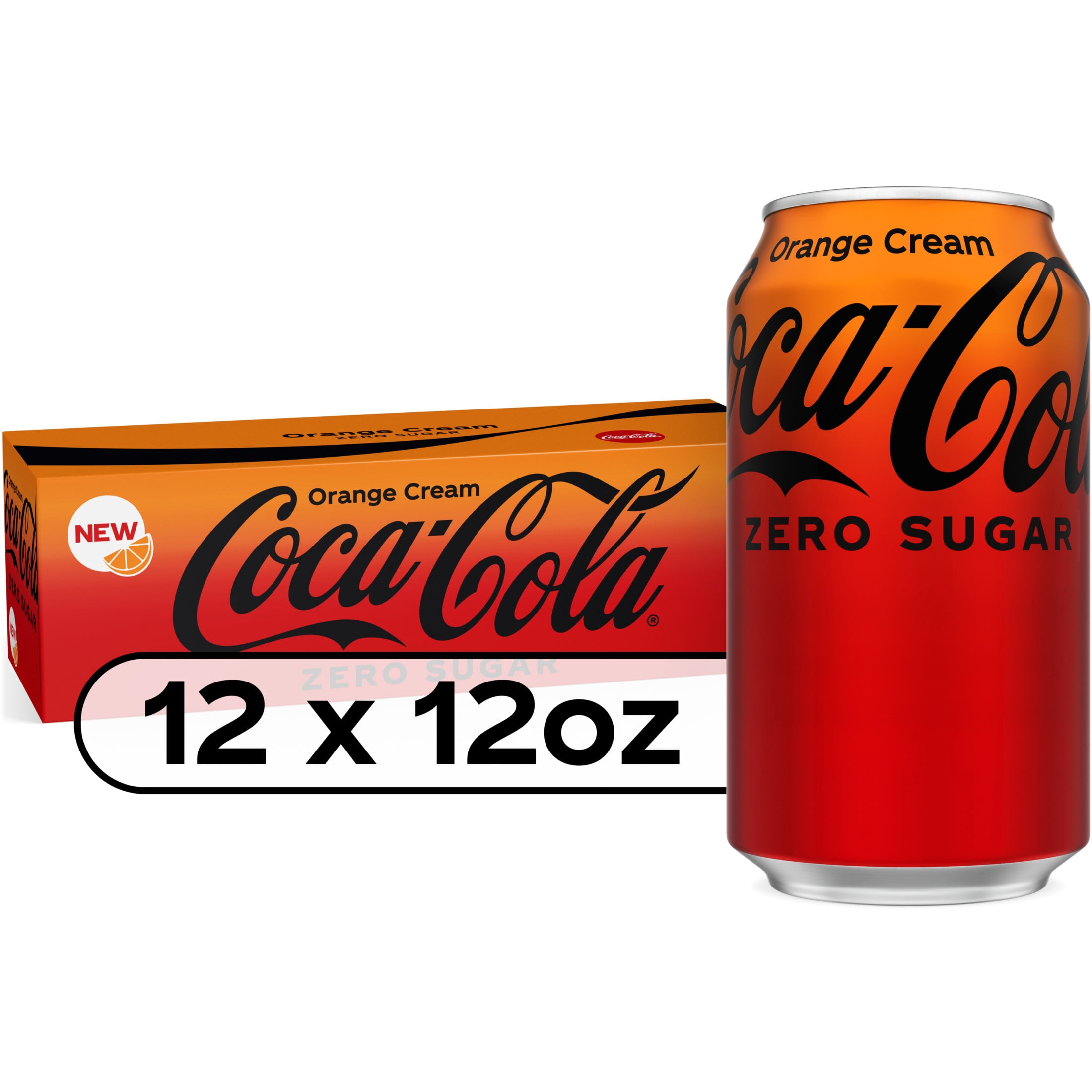 Coca-Cola Zero Sugar Orange Cream Fridge Pack Cans, 12 fl oz, 12 Pack ...