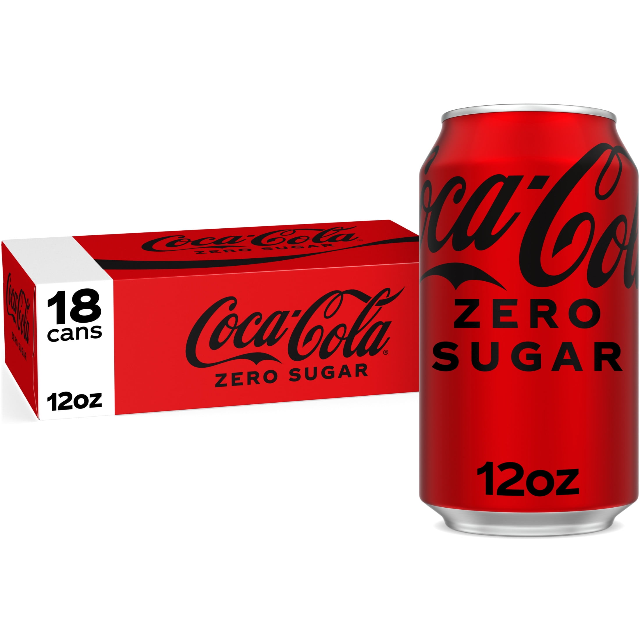 Coca-Cola Zero Sugar Soda Pop, Crisp Taste, 18 Pack Cans (12 fl oz each ...