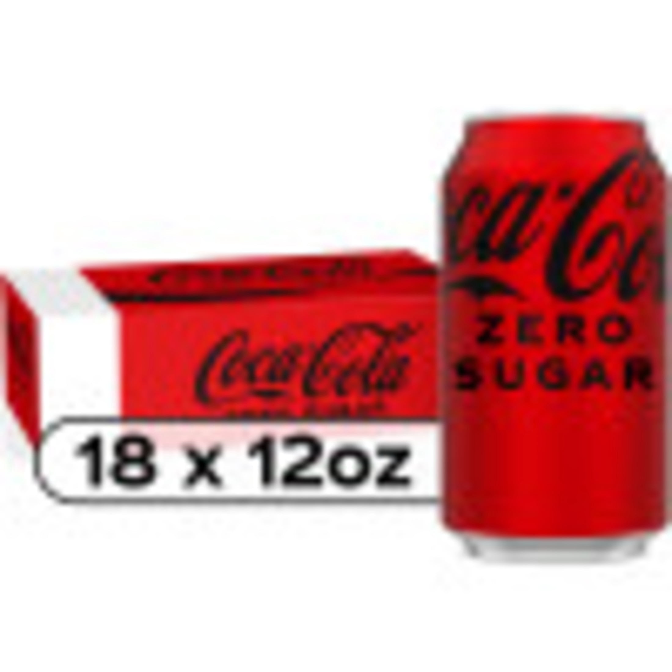 Coca-Cola Zero Sugar Soda Pop, Crisp Taste, 18 Pack Cans (12 fl oz each ...
