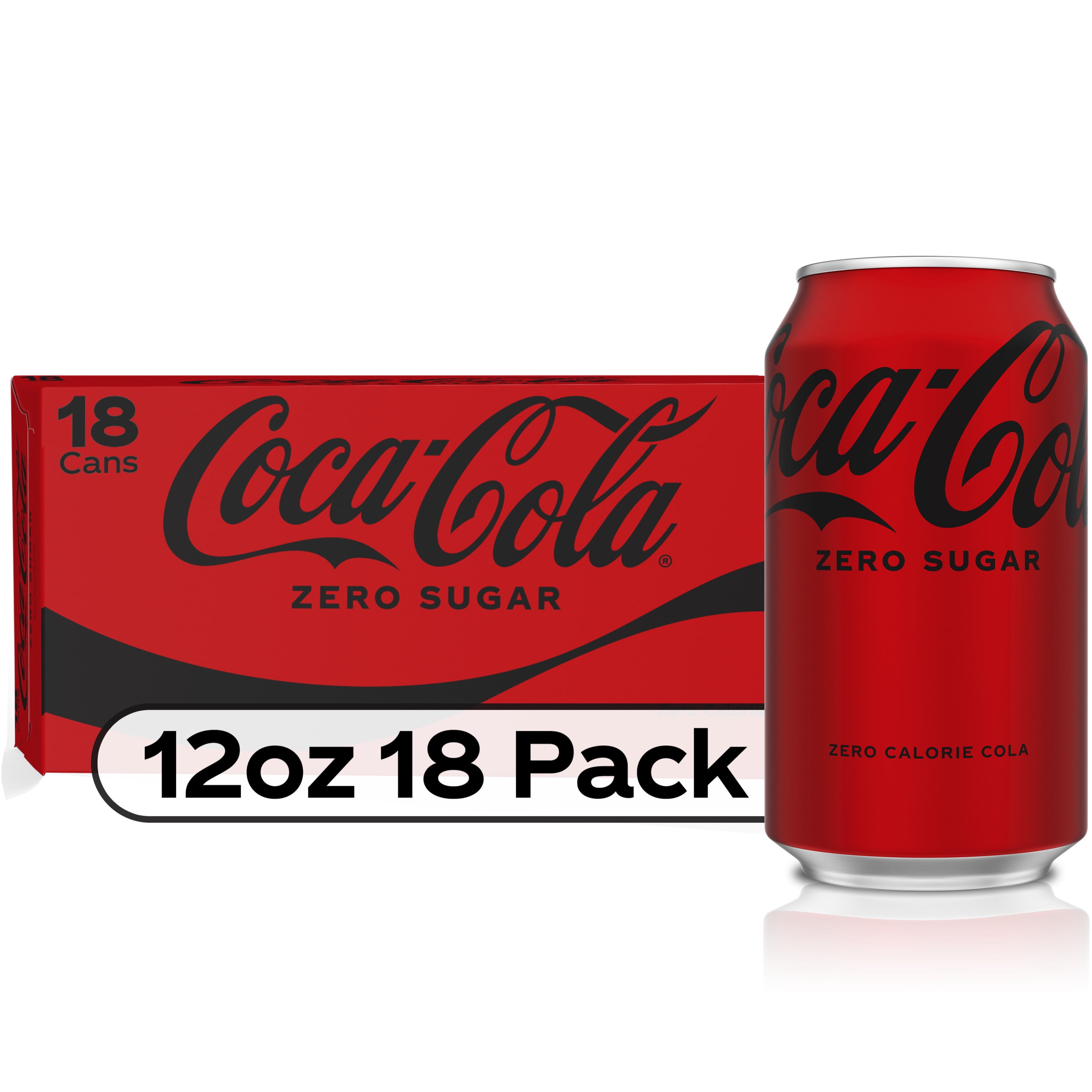 Coca-Cola Zero Sugar Soda Pop, 12 fl oz, 18 Pack Cans - Walmart.com