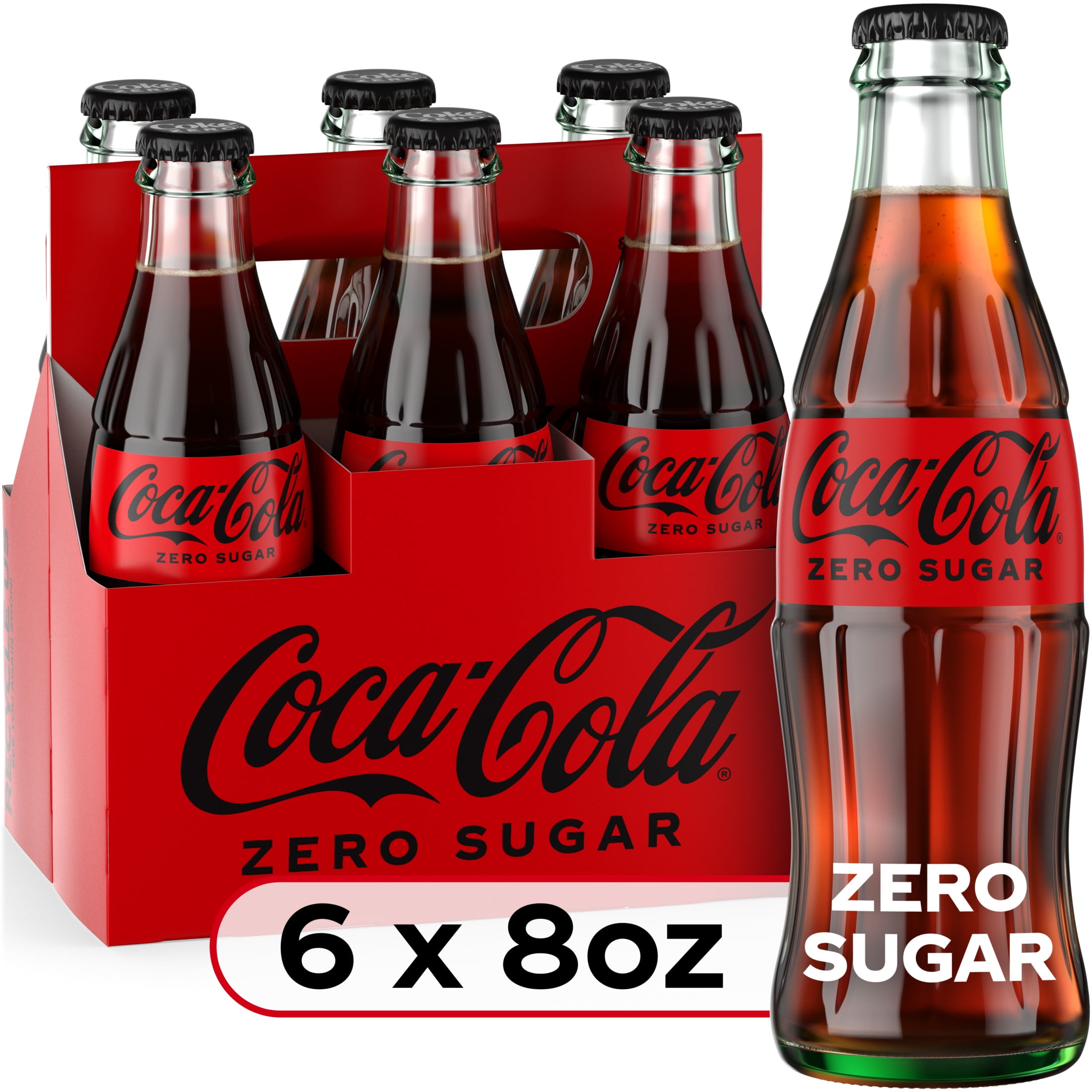 Coca-Cola Zero Sugar Soda Pop, 8 fl oz Glass Bottles, 6 Pack - Walmart.com