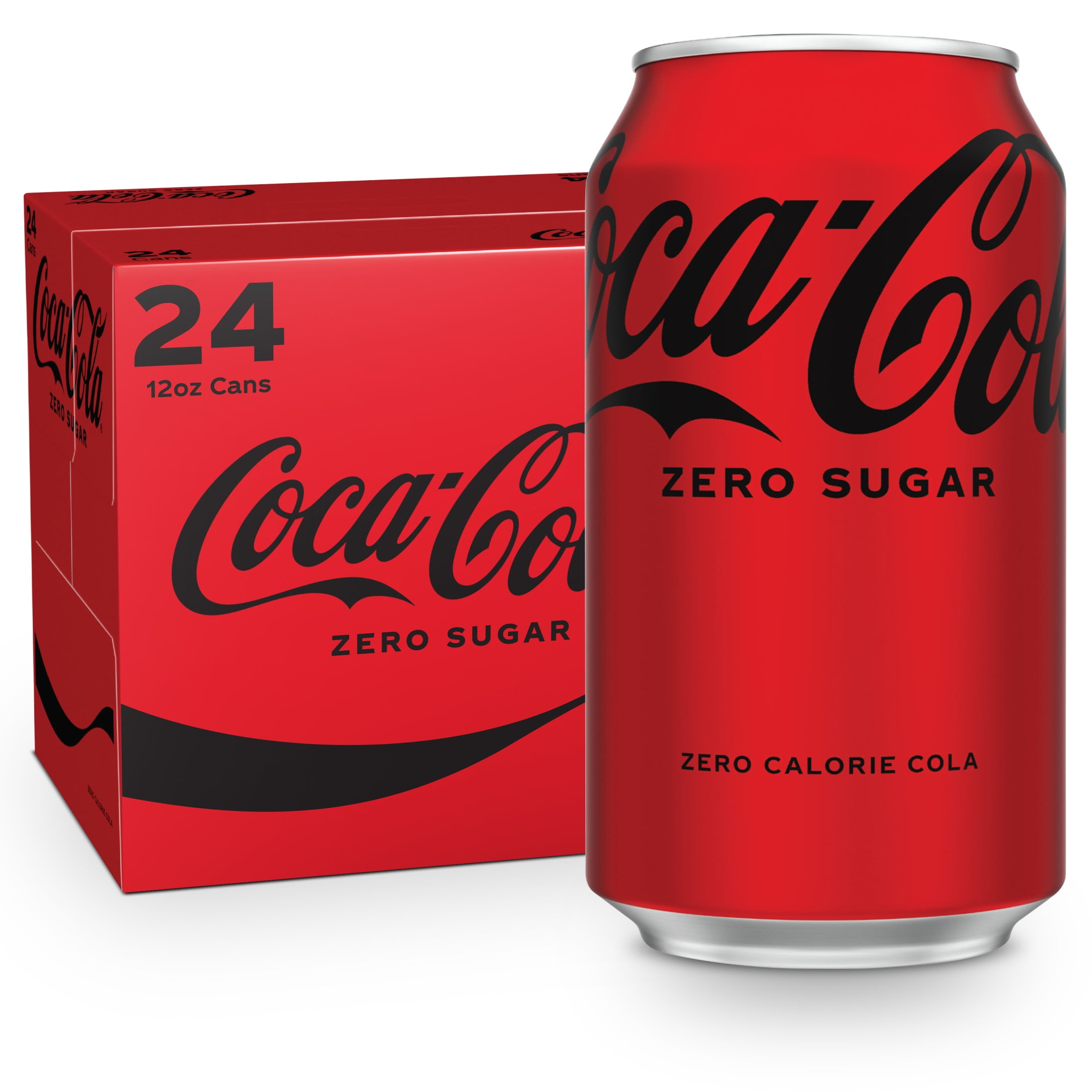 Coca-Cola Zero Sugar, Caffeine, Sugar-Free Soda Pop, 12 fl oz Can Case ...