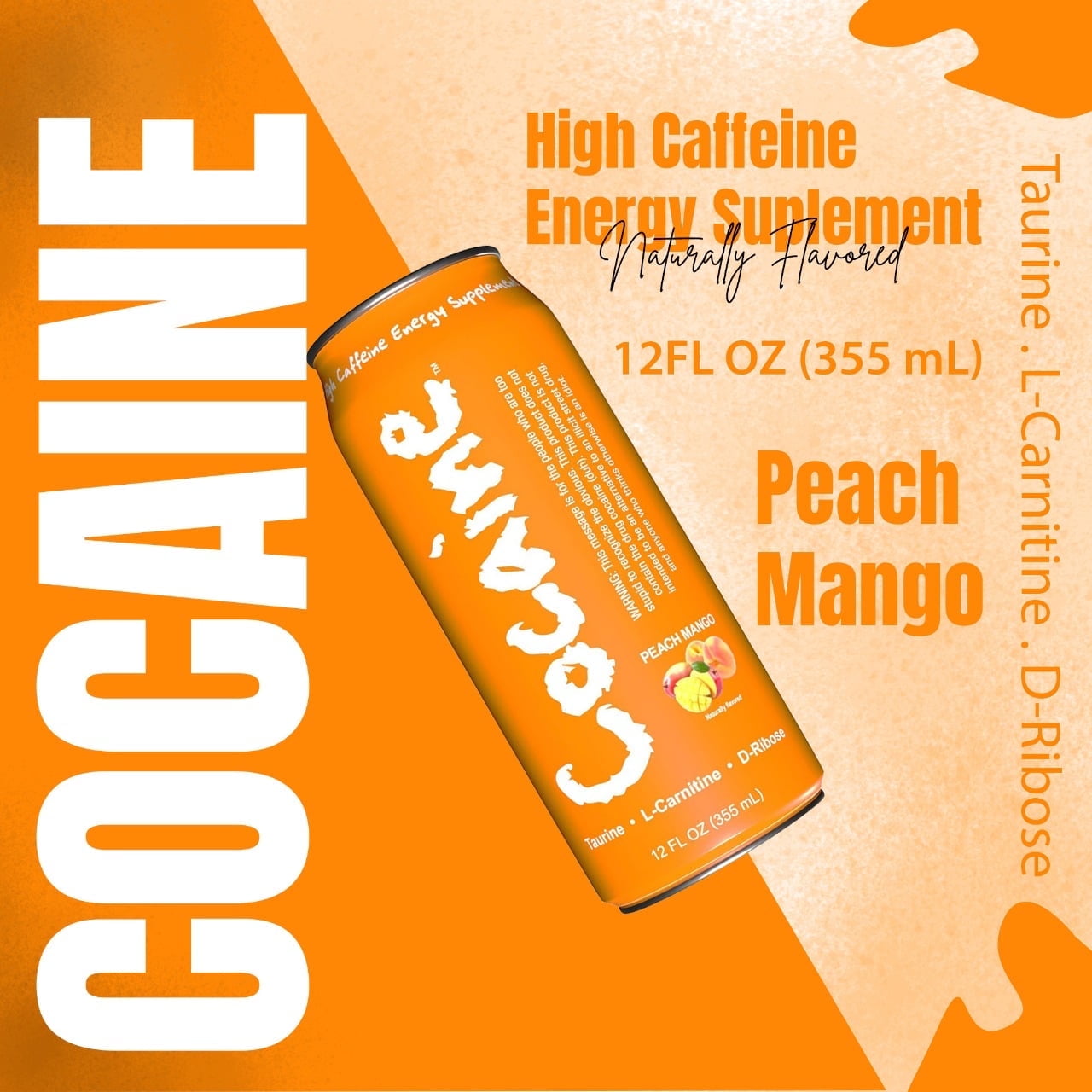Cocaine Energy Drink (Peach Mango - 12 Pack) - Walmart.com