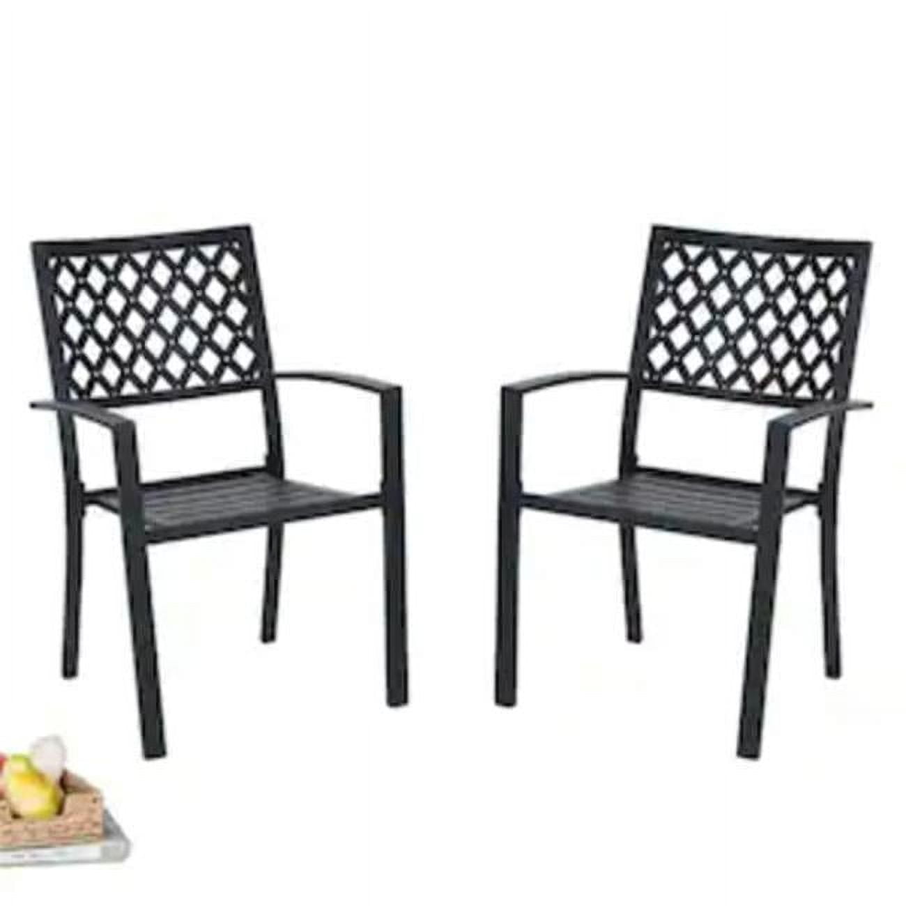 Cocam Intl Enterprises 122351 Metal Dining Chairs - Pack of 2 - Walmart.com