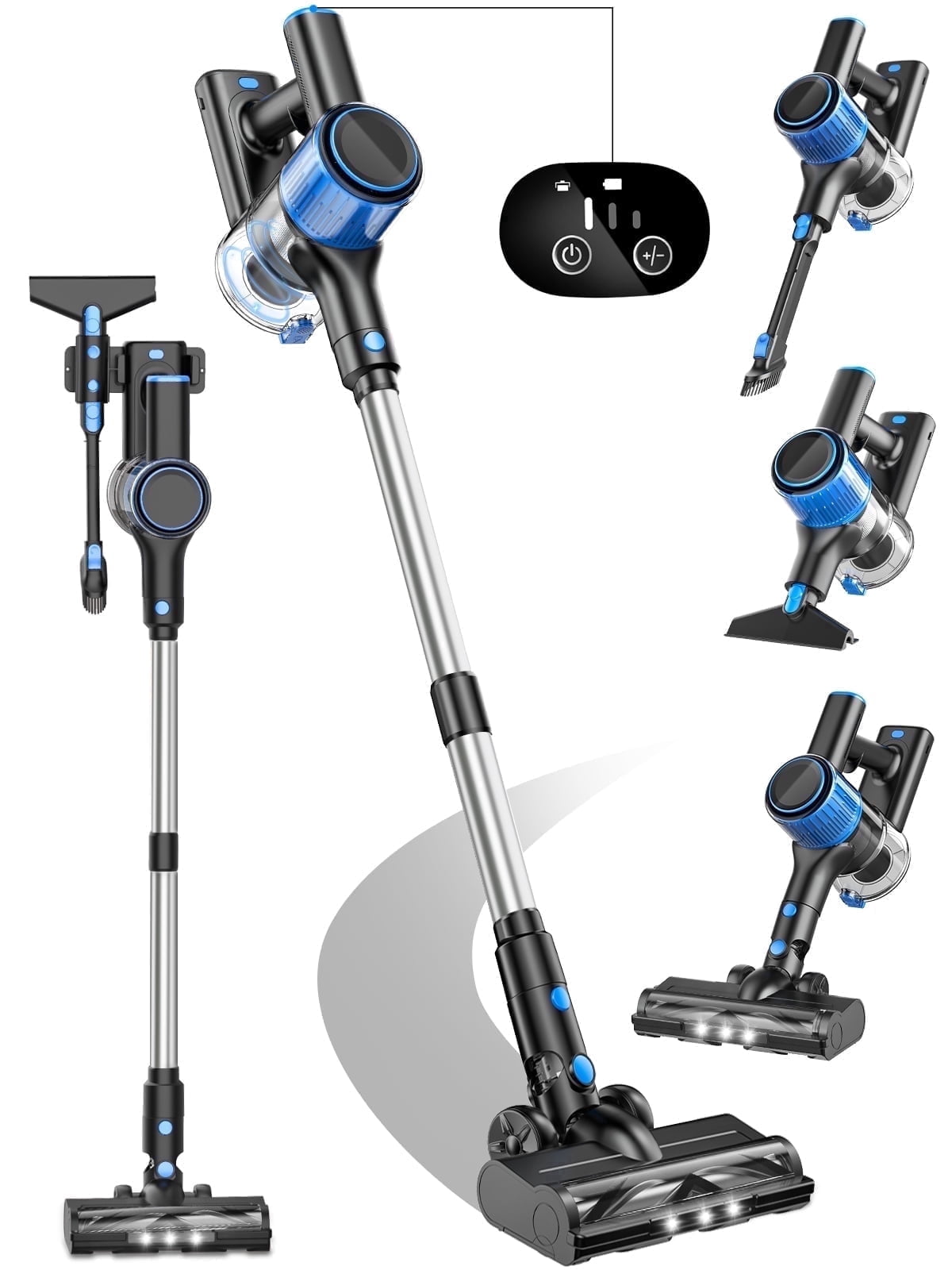 Cocbny Cordless Vacuum Cleaner, 28Kpa Lightweight Stick Vacuum, 8 in 1 ...