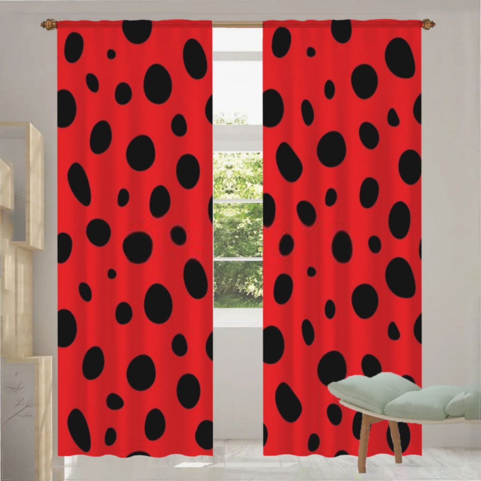 Coccinellidae Ladybirds Beetles Ladybugs Insects Pattern Curtains for ...