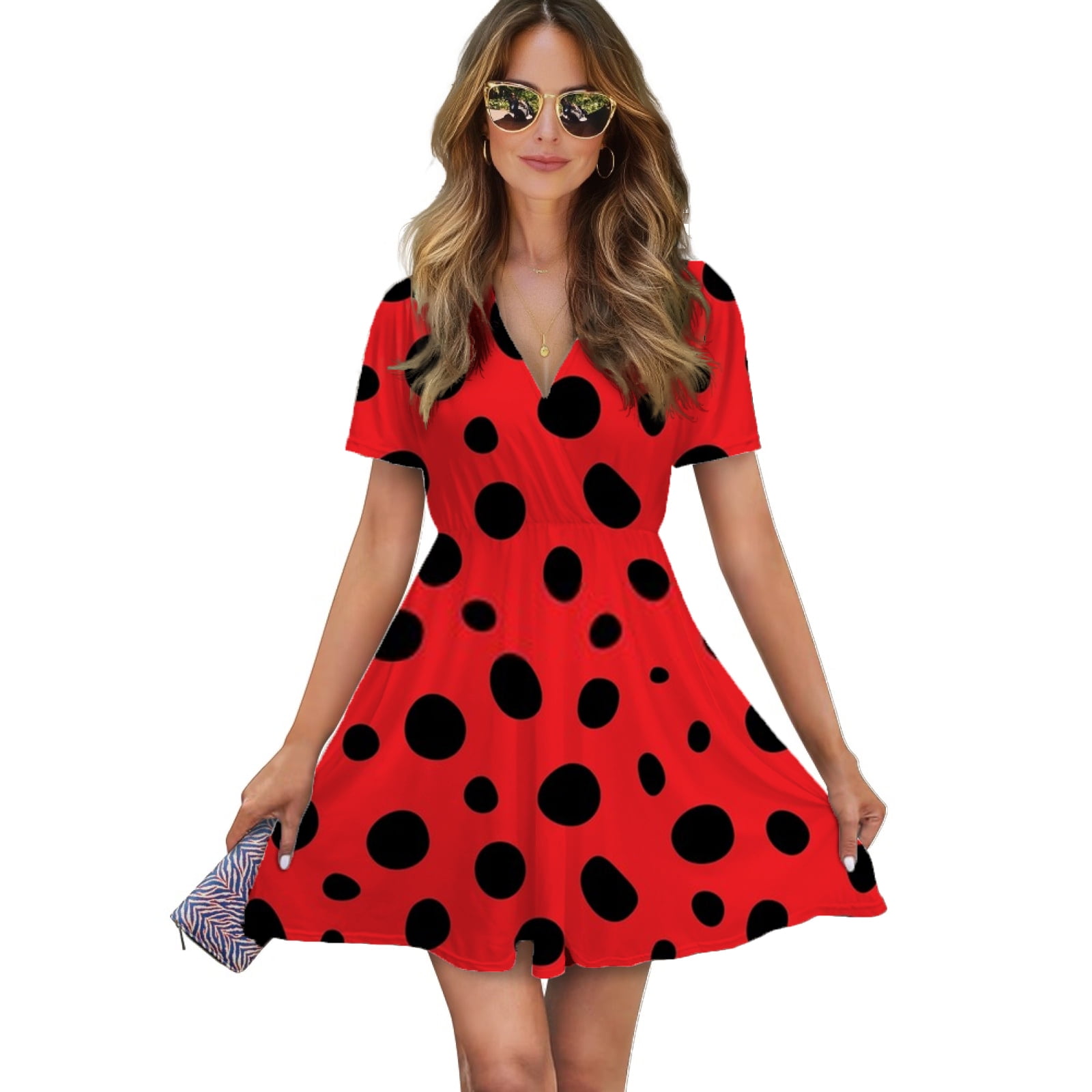 Coccinellidae Ladybirds Beetles Ladybugs Insects Pattern Women Dress V ...