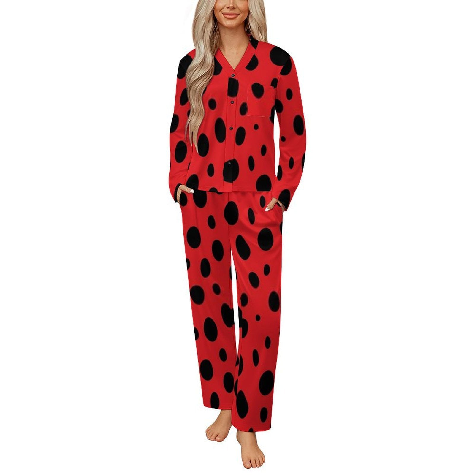 Coccinellidae Ladybirds Beetles Ladybugs Insects Pattern Womens Pyjamas ...