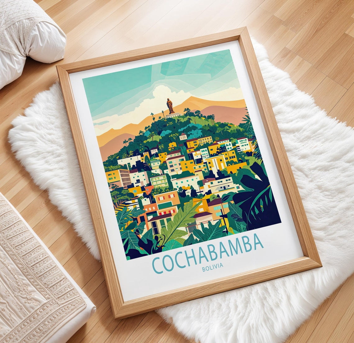 Cochabamba Bolivia Cristo de la Concordia Statue Wall Art, Unframed ...