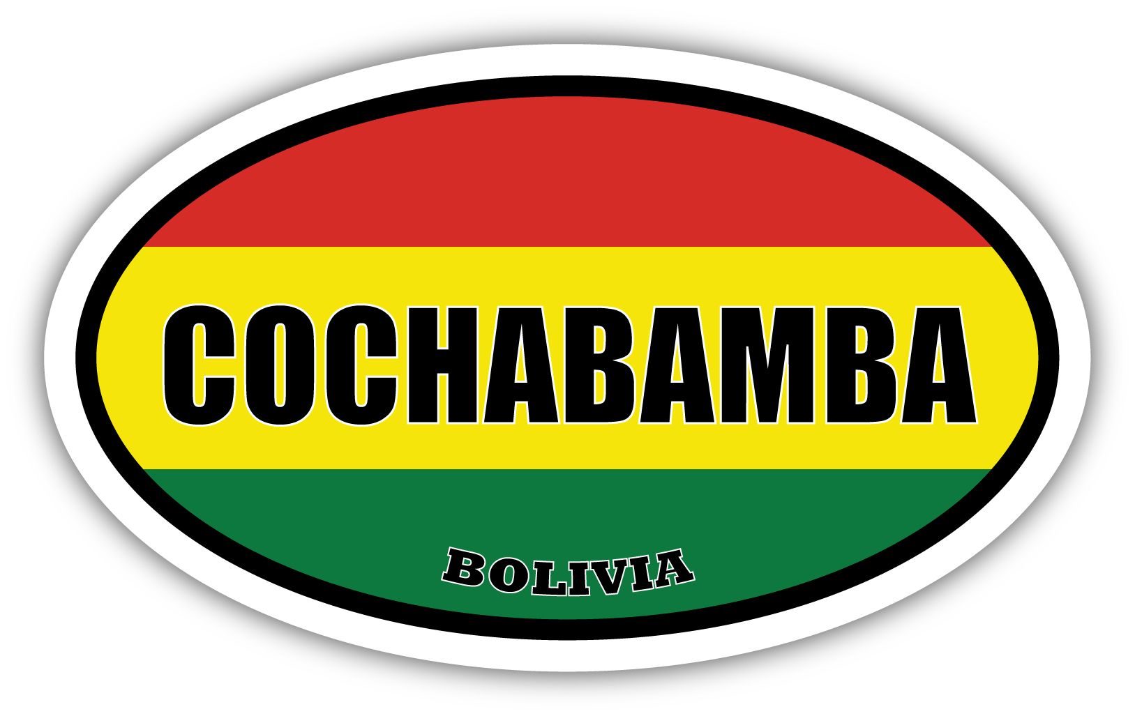 Cochabamba Bolivia Flag Oval Decal Vinyl Bumper Sticker 3x5 inches ...