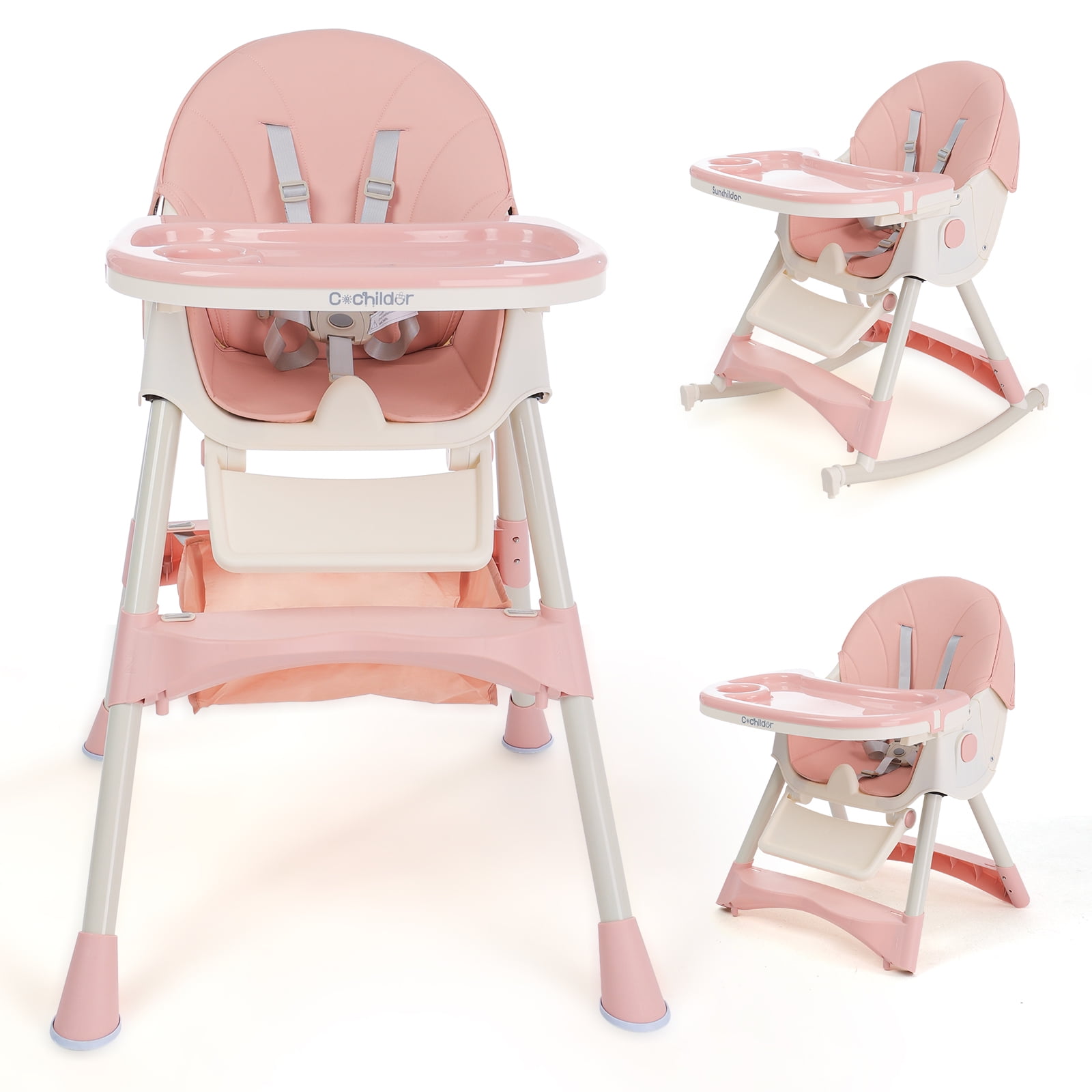 Cochildor Foldable High Chair for Baby and Toddler, Convertible High ...