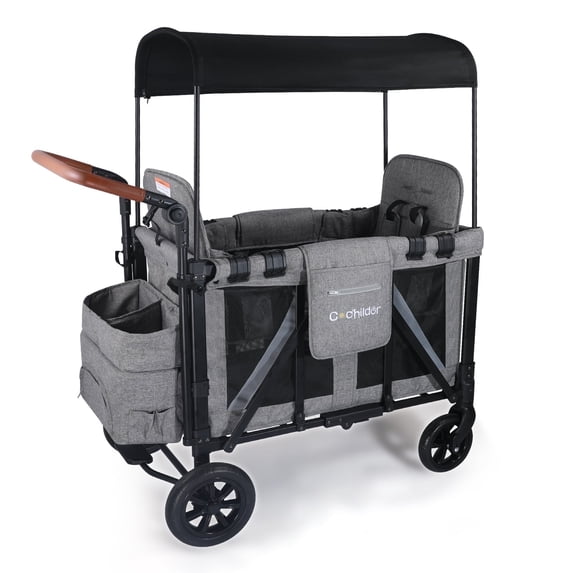 Cochildor Wagon Stroller for 2 Kids, Foldable Stroller Wagon with 2 ...