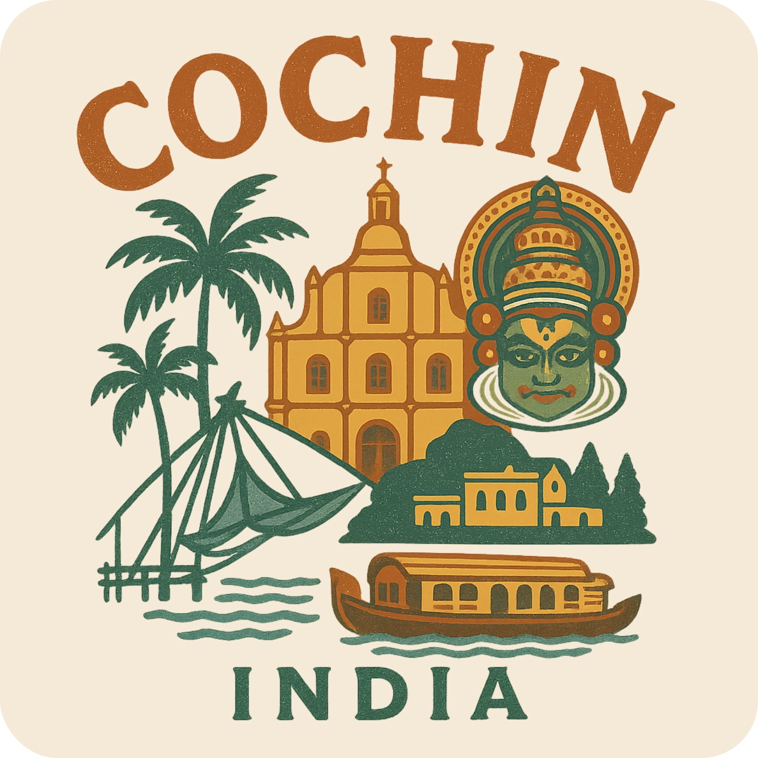 Cochin India Keepsakes Souvenir Vinyl Sticker – Destination Travel ...