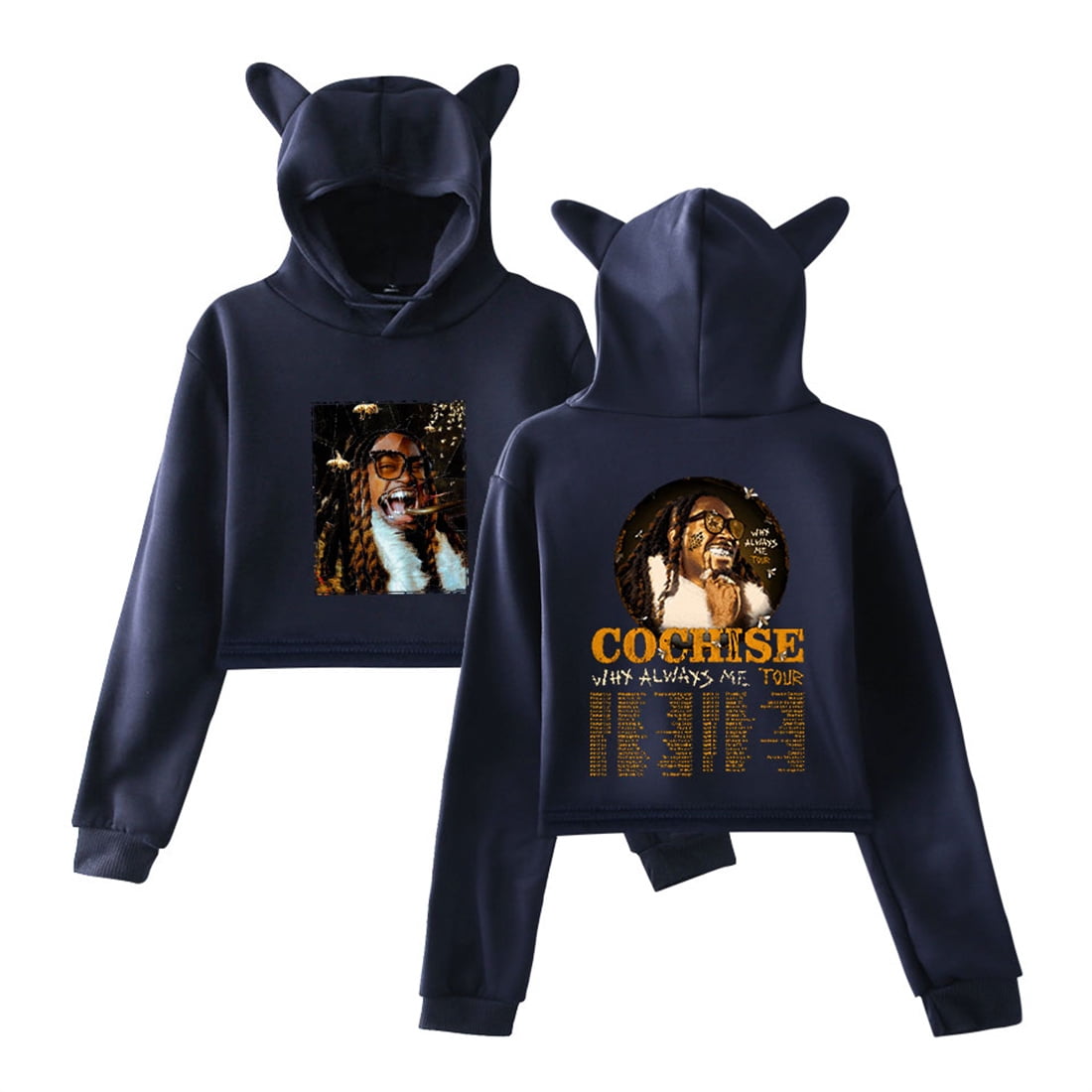 Cochise Why Always Me Tour 2025 Short Hoodies Funny Cat Ear Sweatshirts ...
