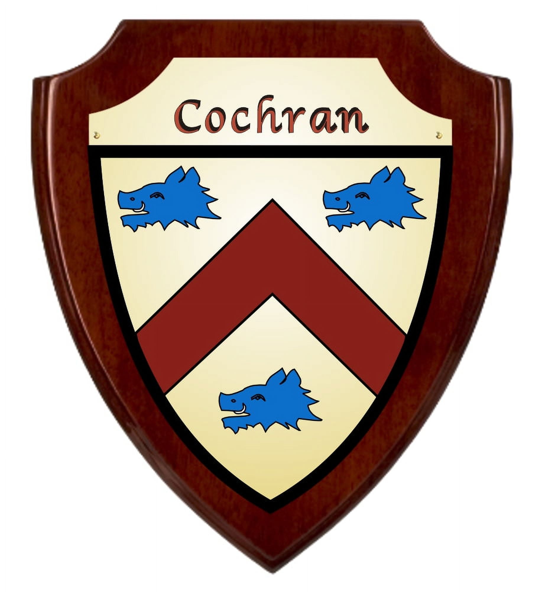 Cochran Irish Coat of Arms Shield Plaque - Rosewood Finish - Walmart.com