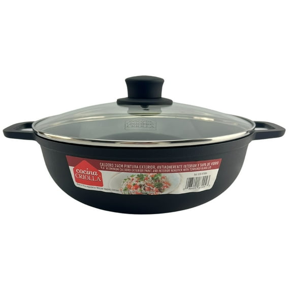 Cocina Criolla 24cm Black Caldero with Non-Stick Interior, Dutch Oven ...