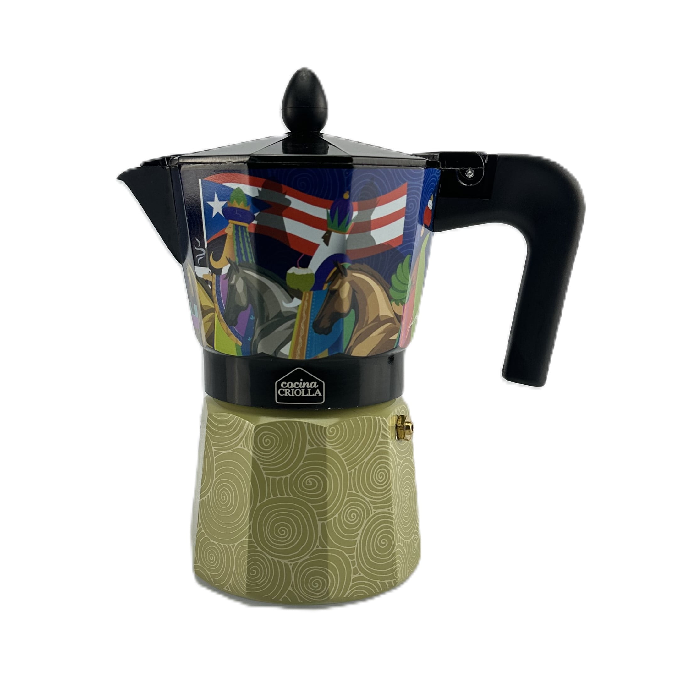 Cocina Criolla 6-Cups Christmas Coffee Maker Greca Puerto Rican Artists ...
